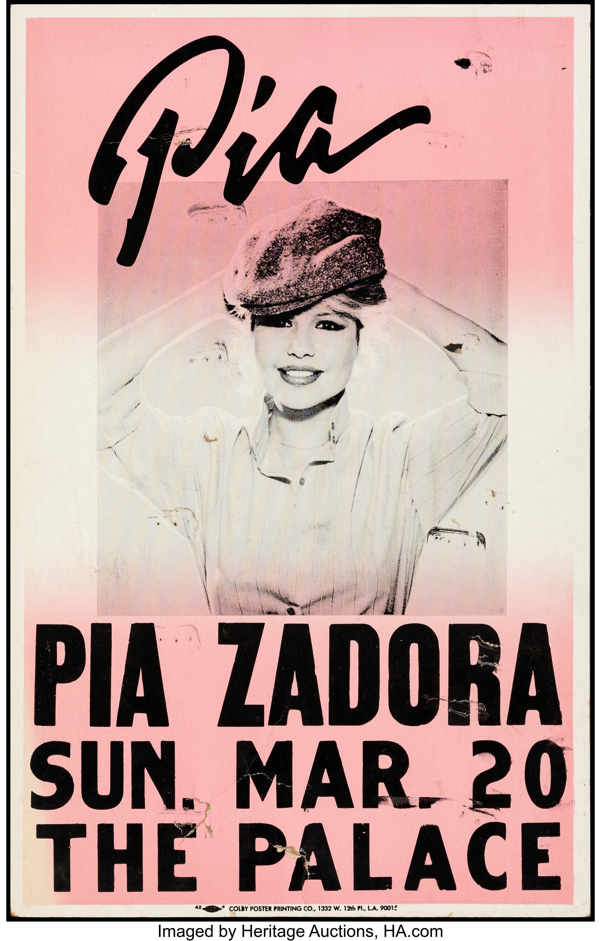 Pia Zadora (ca. 1980s). Fine/Very Fine. Concert Poster (14" X 22 ...