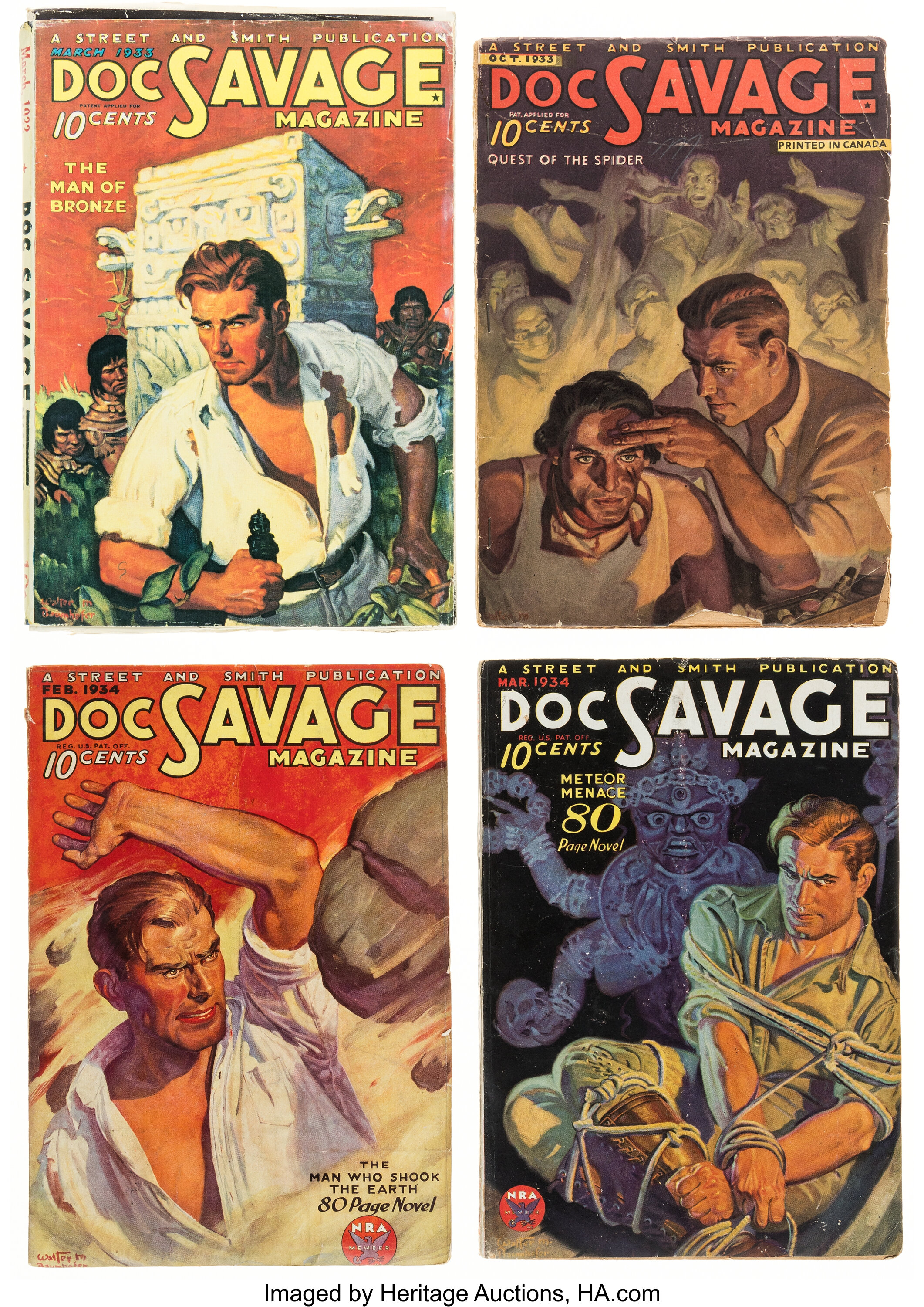 Doc Savage Group of 6 (Street & Smith, 1933-34) Condition: Average ...