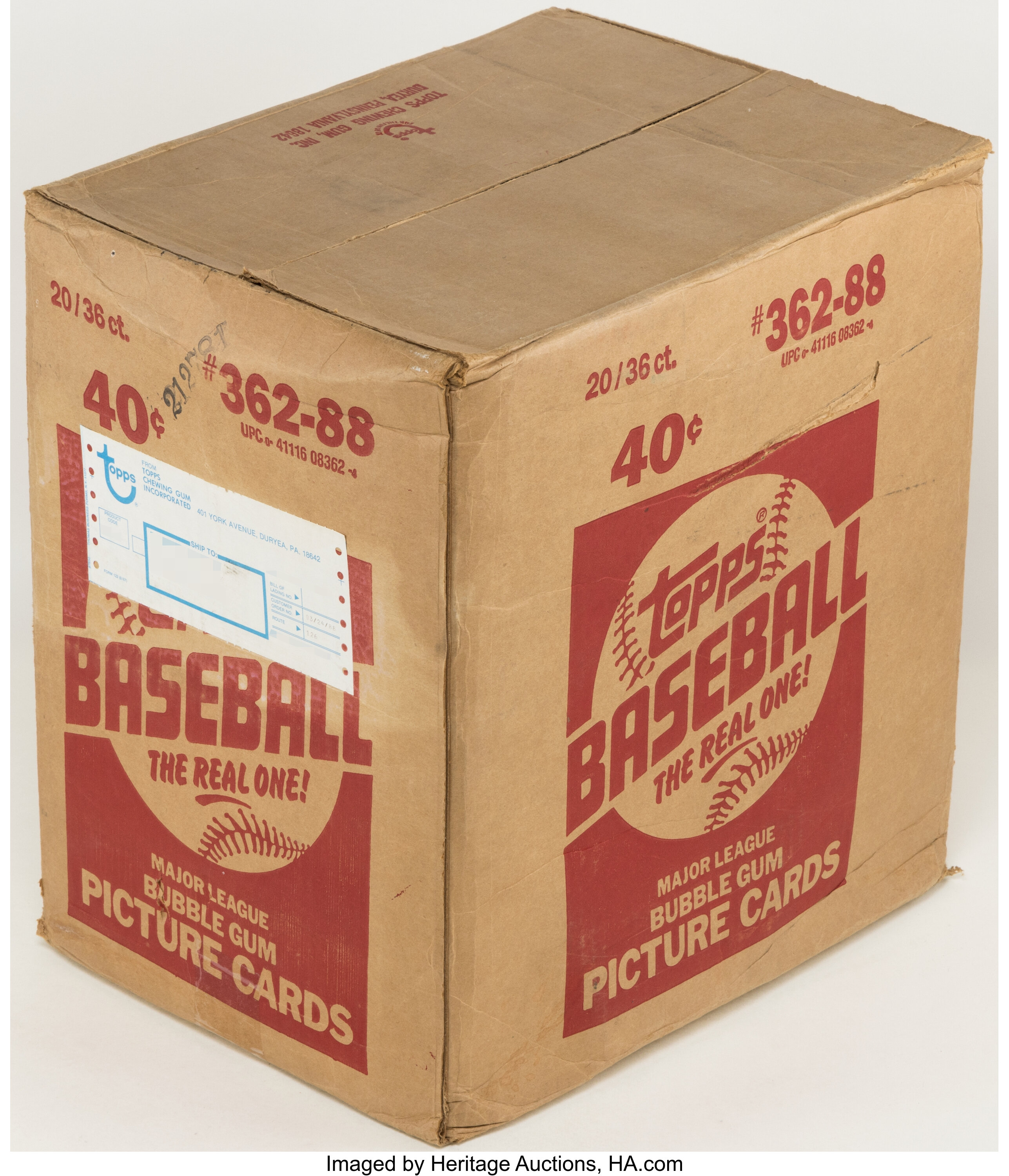 1988 Topps Baseball Wax Case With Twenty 36-Count Boxes.... | Lot ...