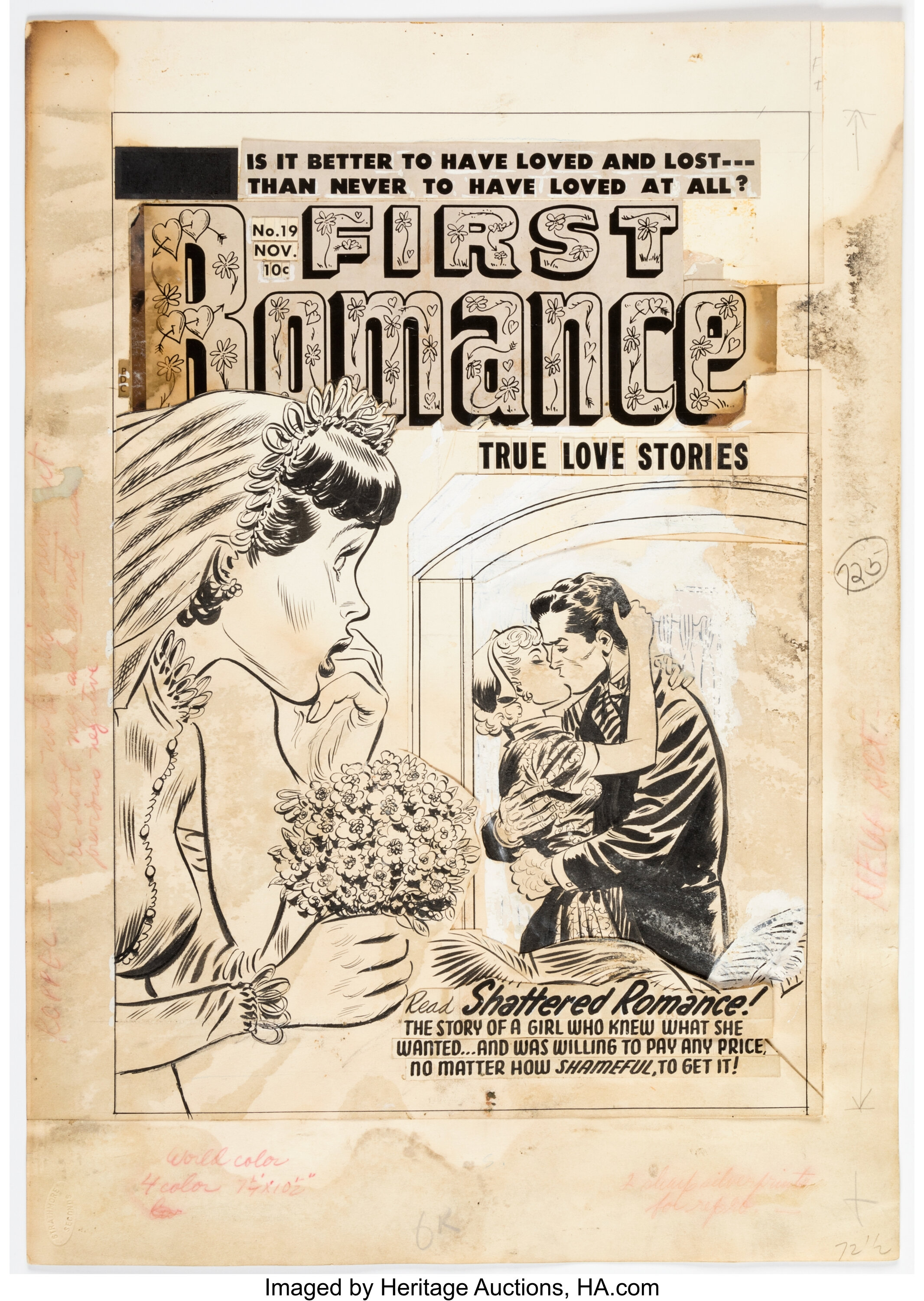 Lee Elias First Romance Magazine #19 Cover Original Art (Harvey, | Lot ...