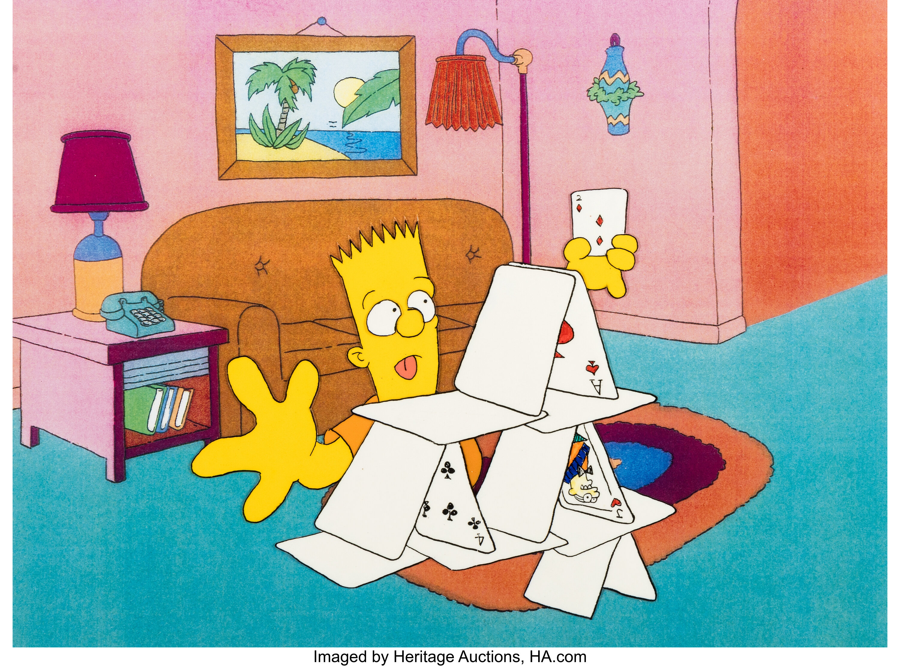 The Simpsons (The Tracey Ullman Show) Bart Production Cel (Fox, | Lot ...