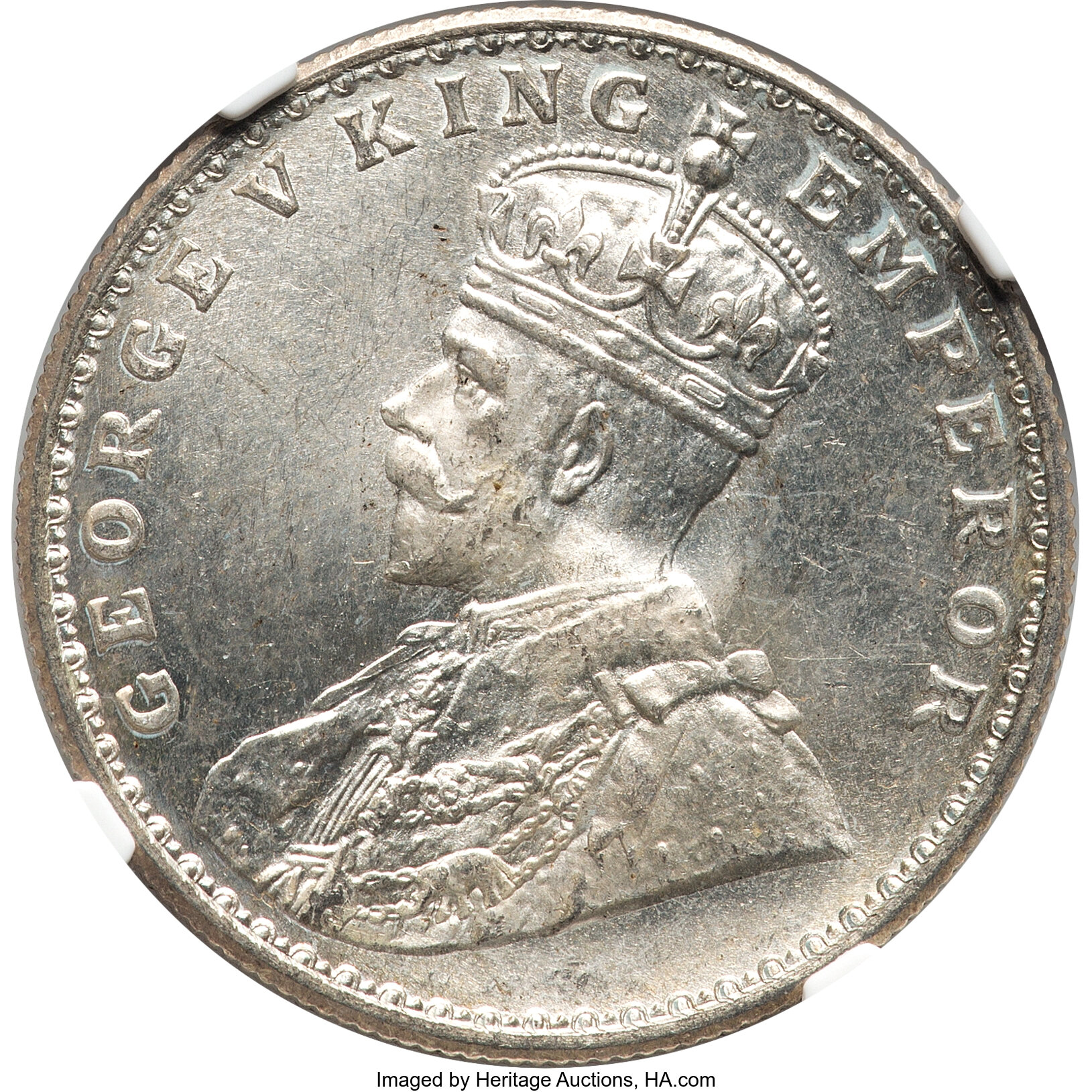 India: British India. George V Rupee 1915-(b) MS65 NGC,... India | Lot ...