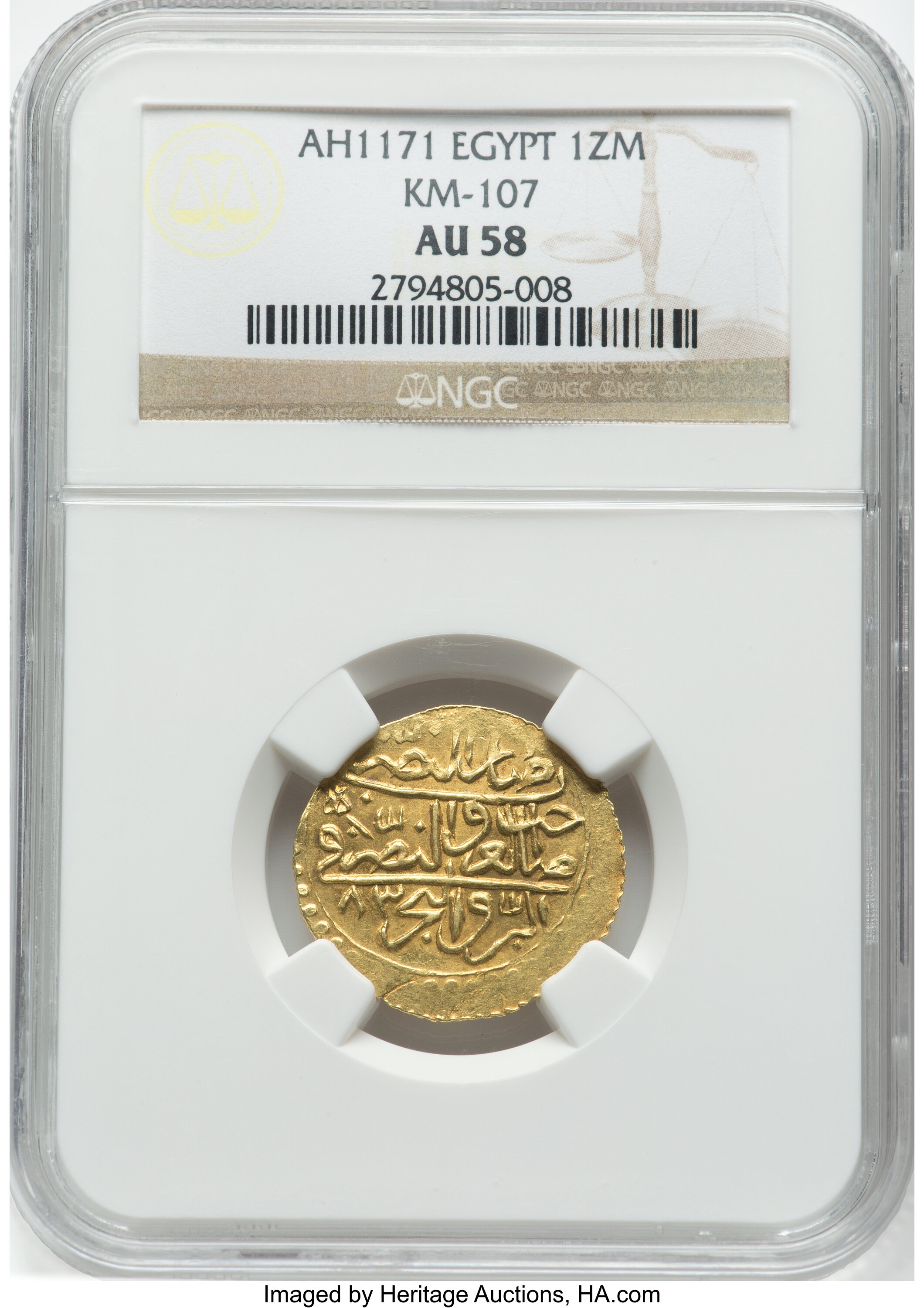 Islamic Dynasties: Ottoman Empire. Mustafa III gold Zeri Mahbub AH ...