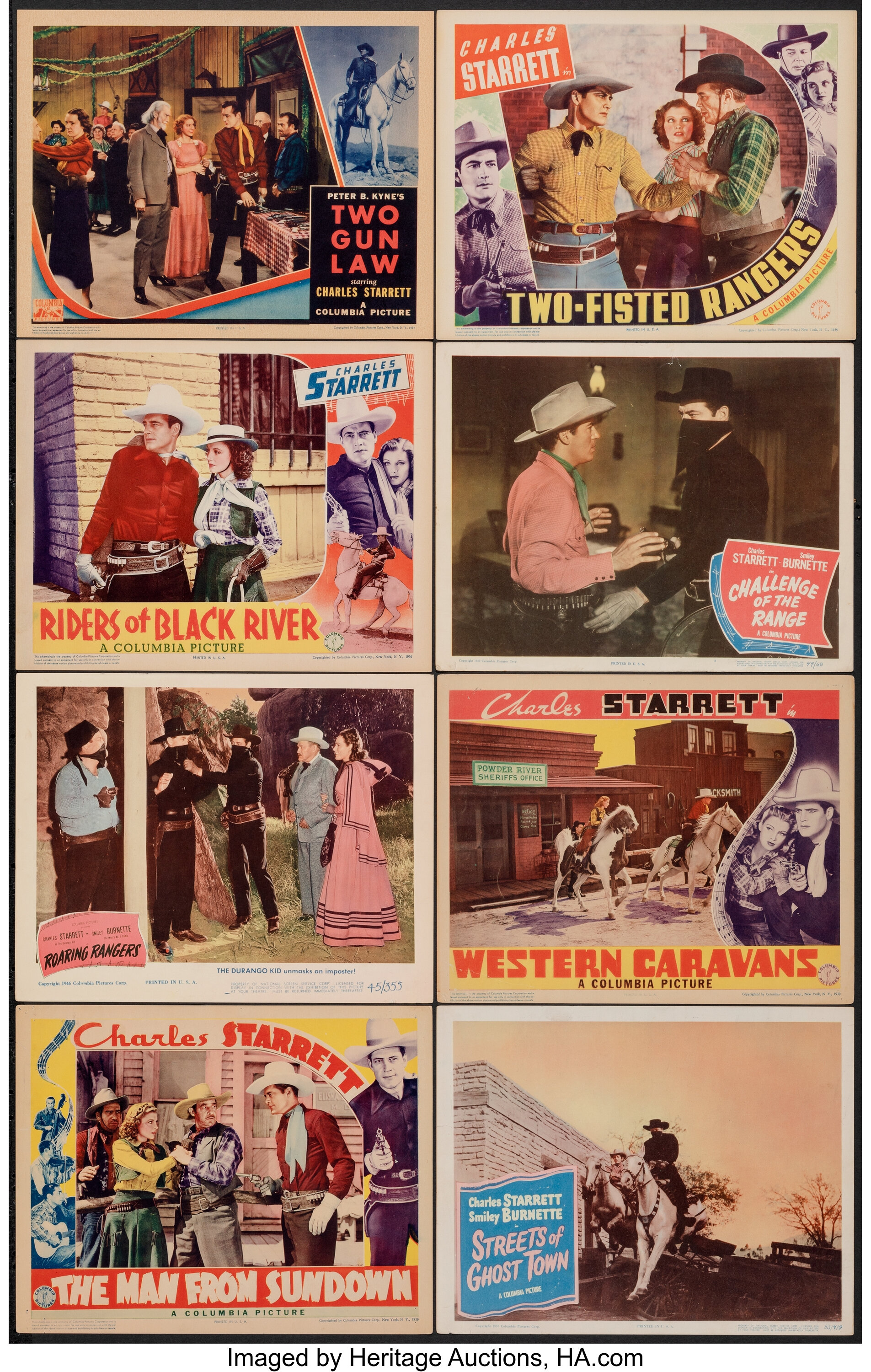 Two Gun Law & Other Lot (Columbia, 1937). Very Fine-. Lobby Cards | Lot ...