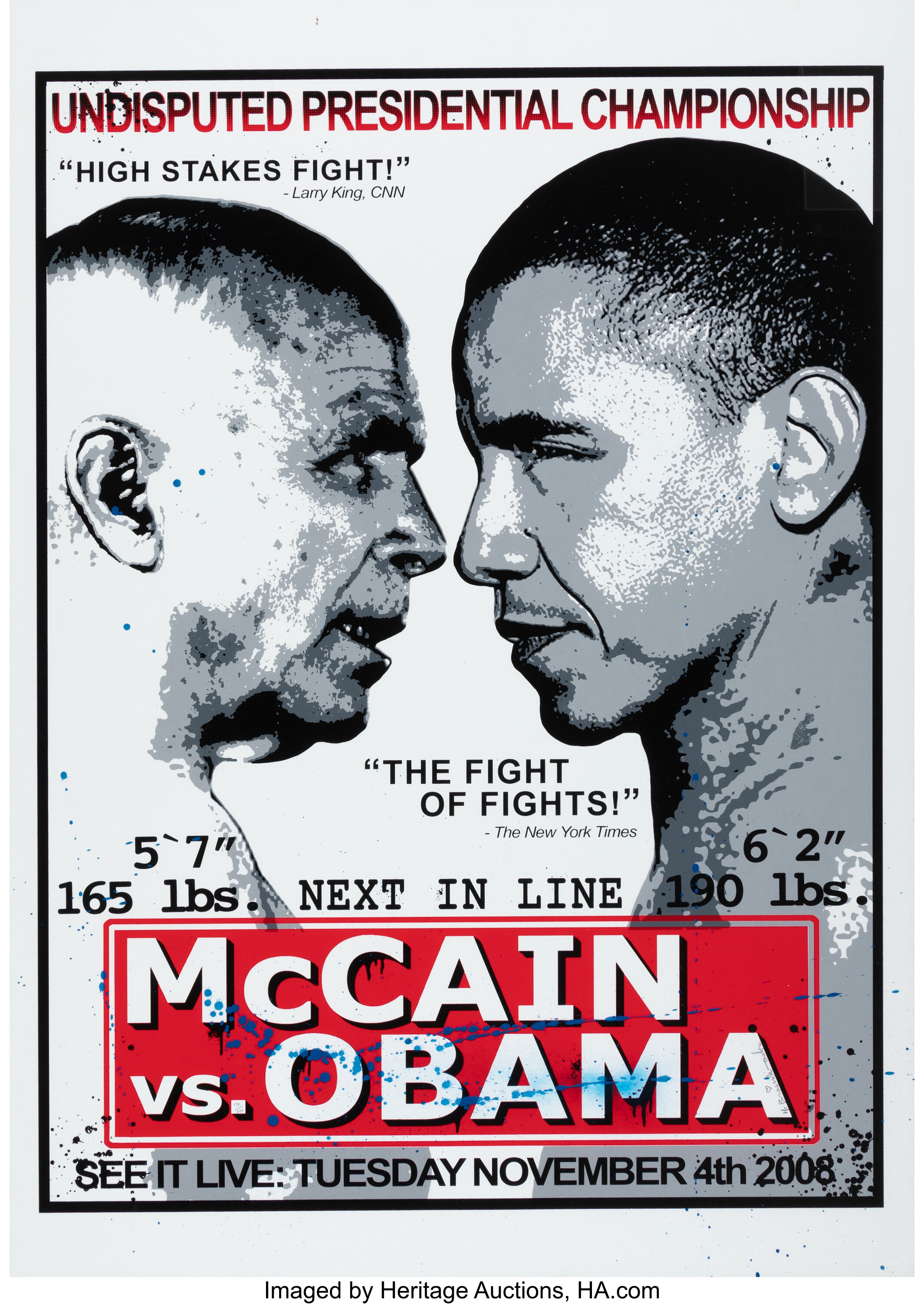 Mr. Brainwash (b. 1966). Obama vs. McCain, 2008. Screenprint in | Lot ...