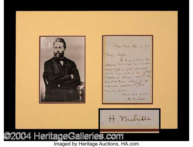 Herman Melville Exceedingly Rare Handwritten Letter Signed Autographs ...