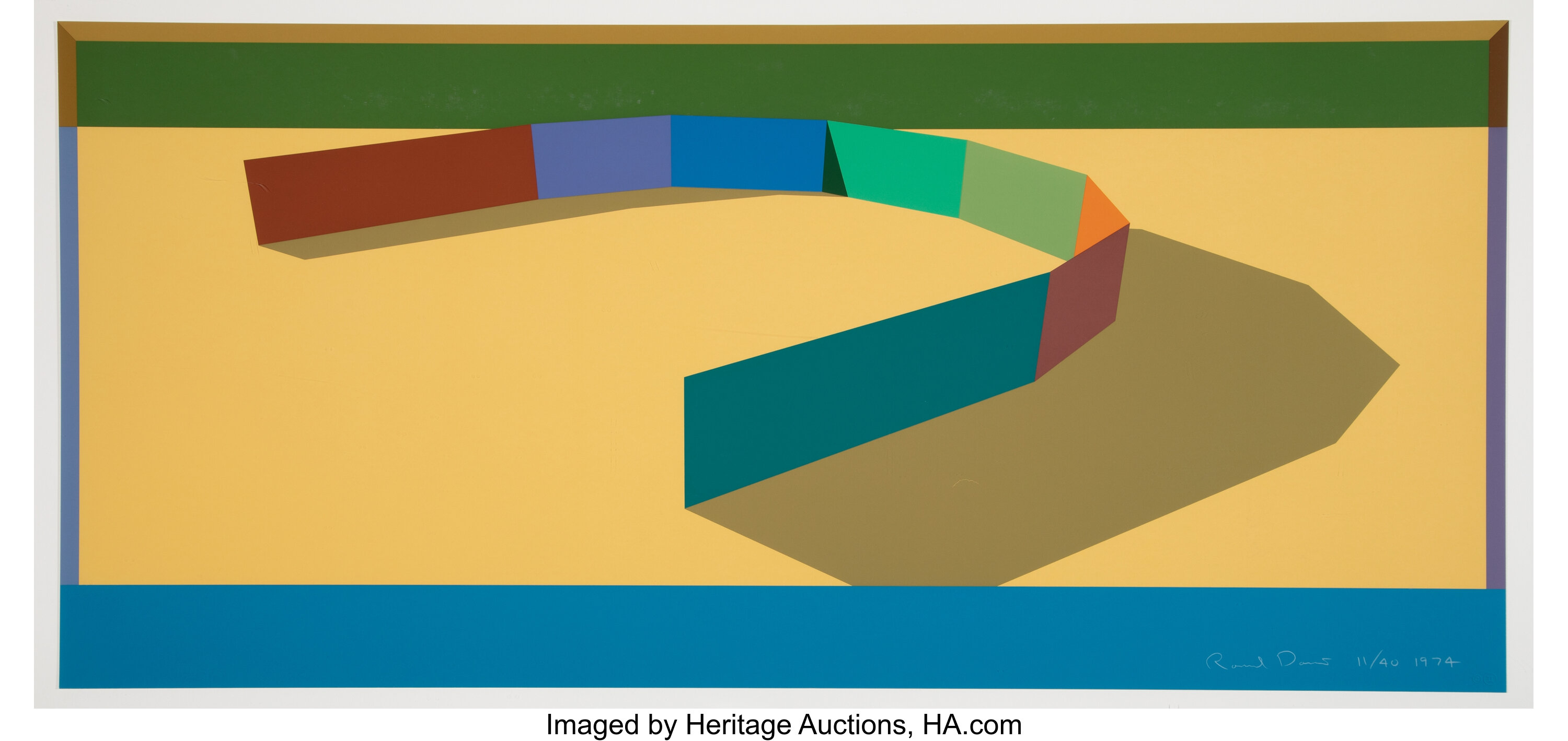 Ronald Davis (b. 1937). U-Shape, 1974. Screenprint in colors on | Lot ...
