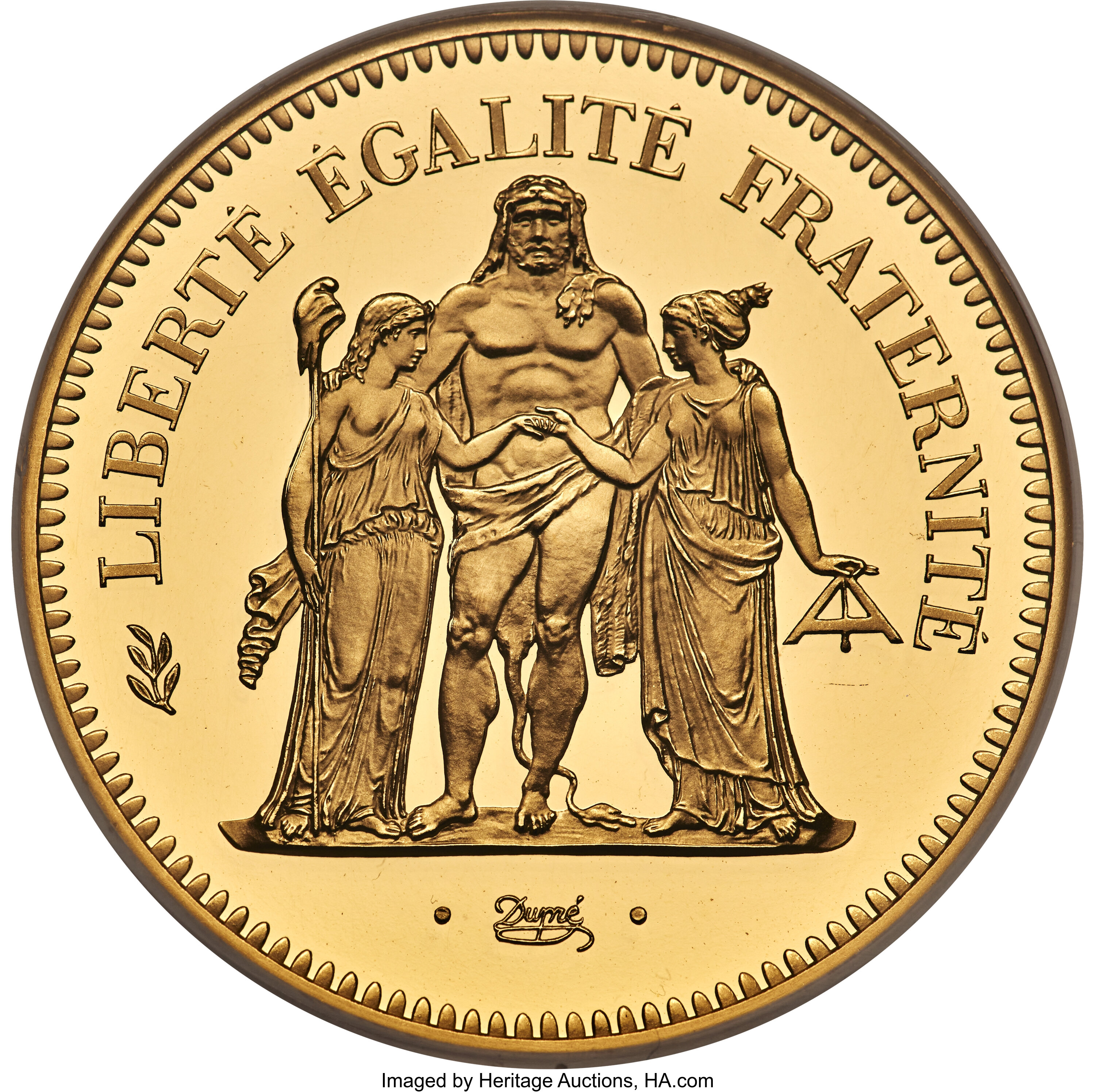 France: Republic gold Specimen Piefort 50 Francs 1978 SP67 PCGS ...
