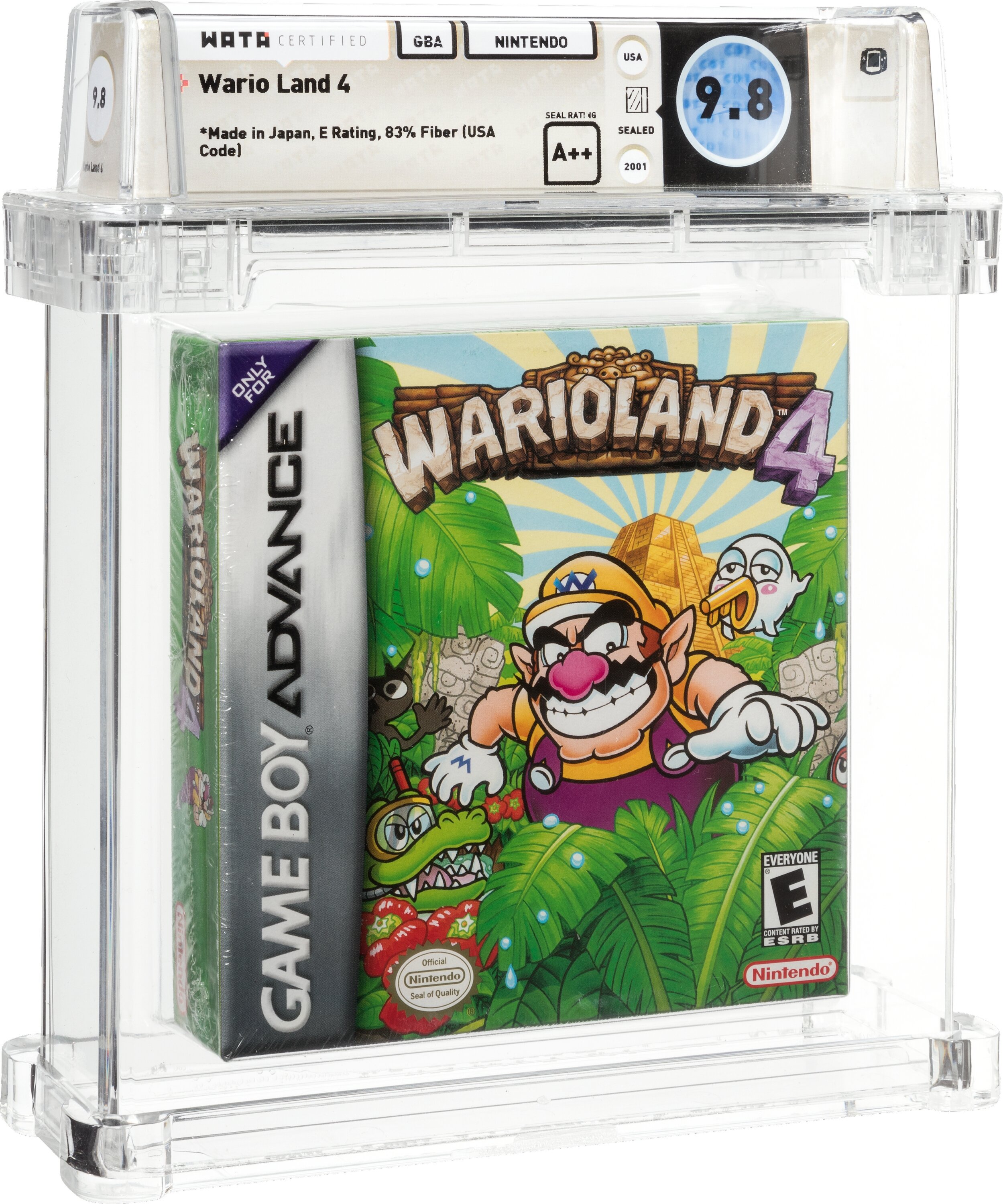 Wario Land 4 - Wata 9.8 A++ Sealed, GBA Nintendo 2001 USA.... Video ...