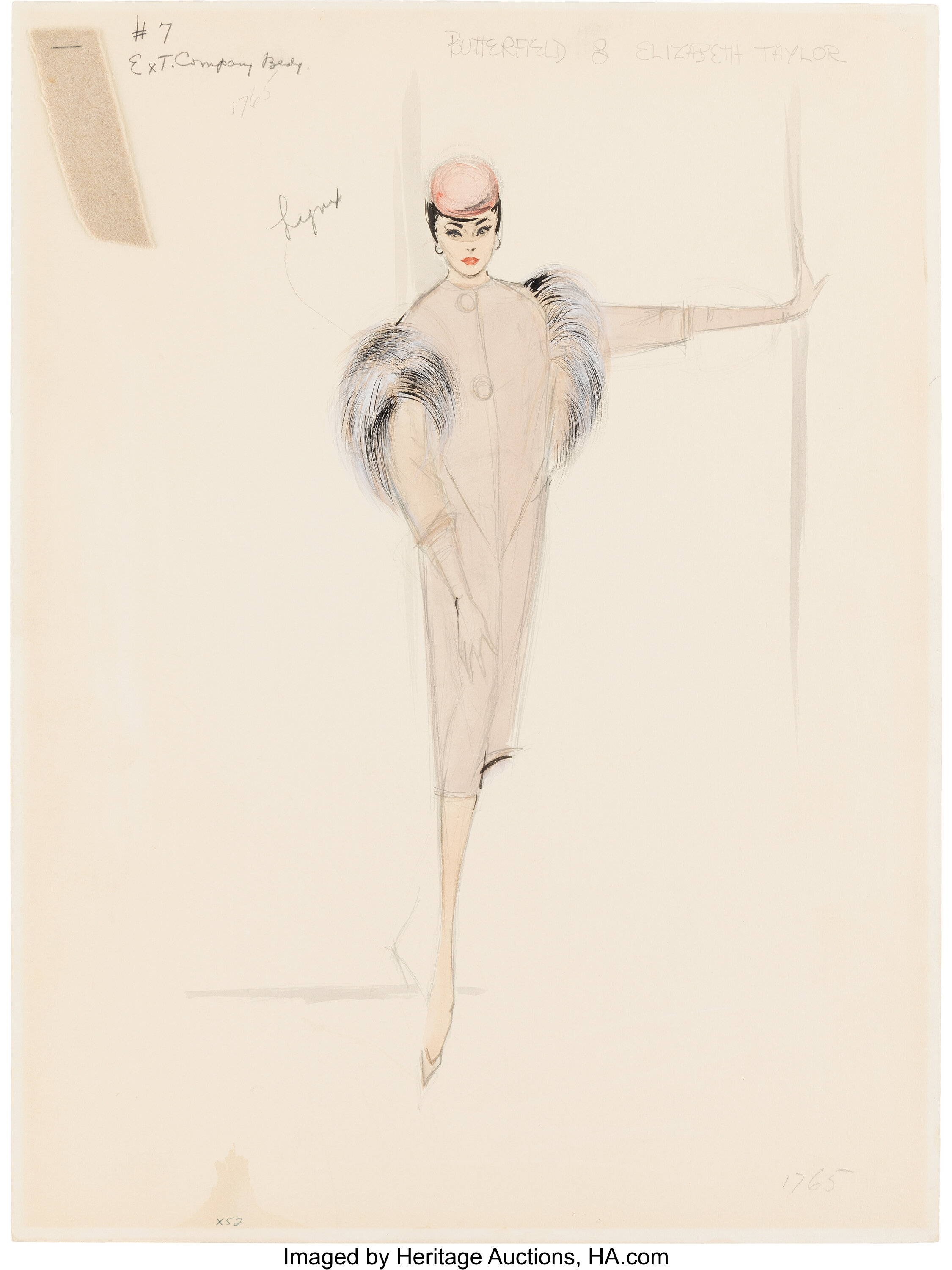 Butterfield 8 (MGM, 1960), Helen Rose Costume Sketch of Elizabeth | Lot ...