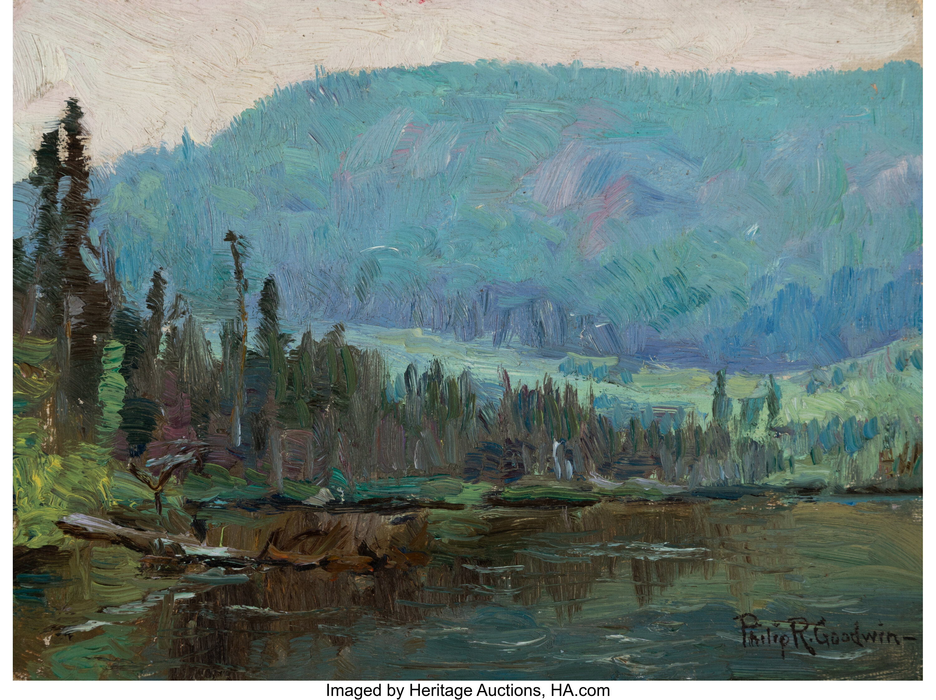 Philip Russell Goodwin (American, 1881-1935). Emerald Hills. Oil on ...