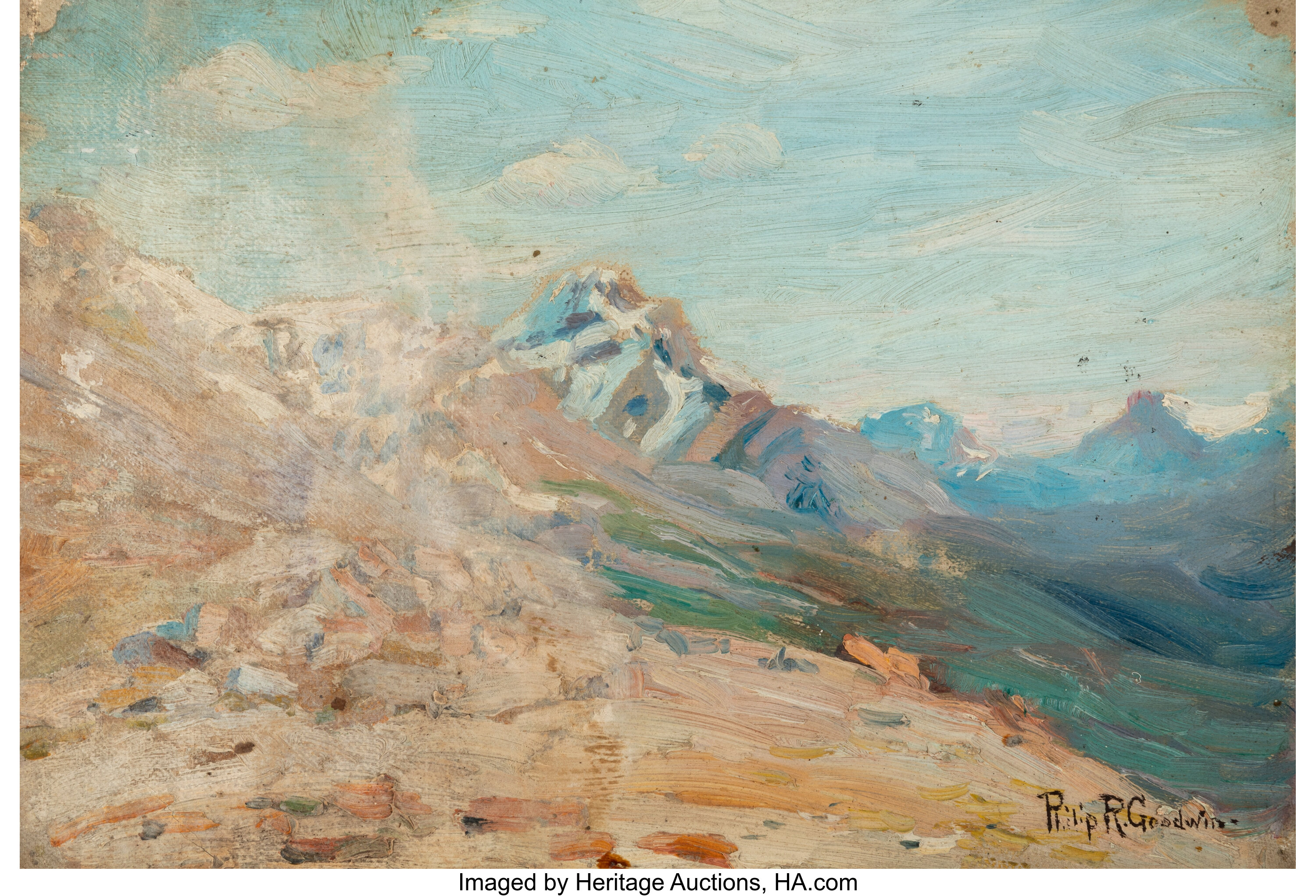 Philip Russell Goodwin (American, 1881-1935). Vista Point. Oil on | Lot ...