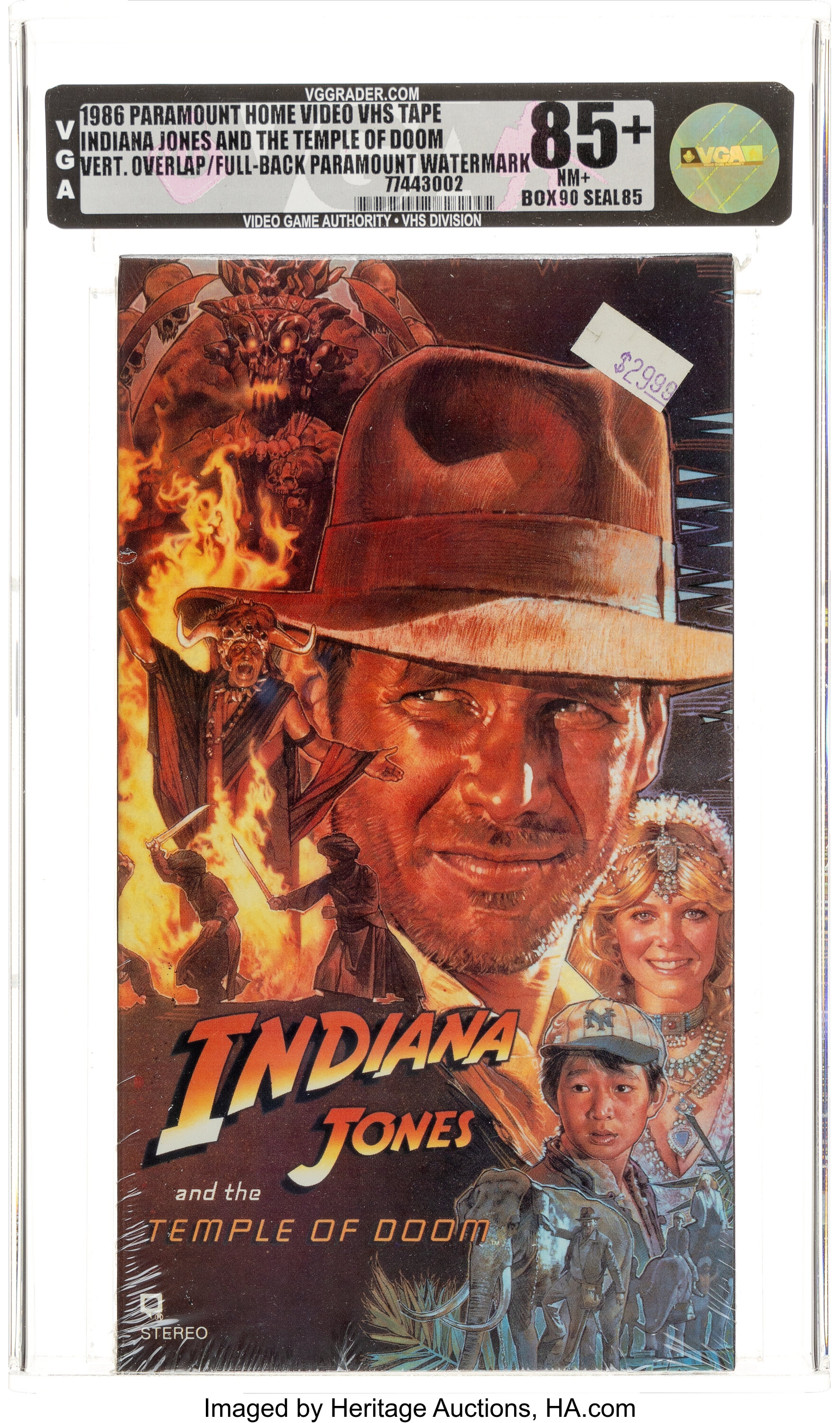 Indiana Jones and the Temple of Doom VHS 1986 - VGA 85+ NM+, Box 90 ...