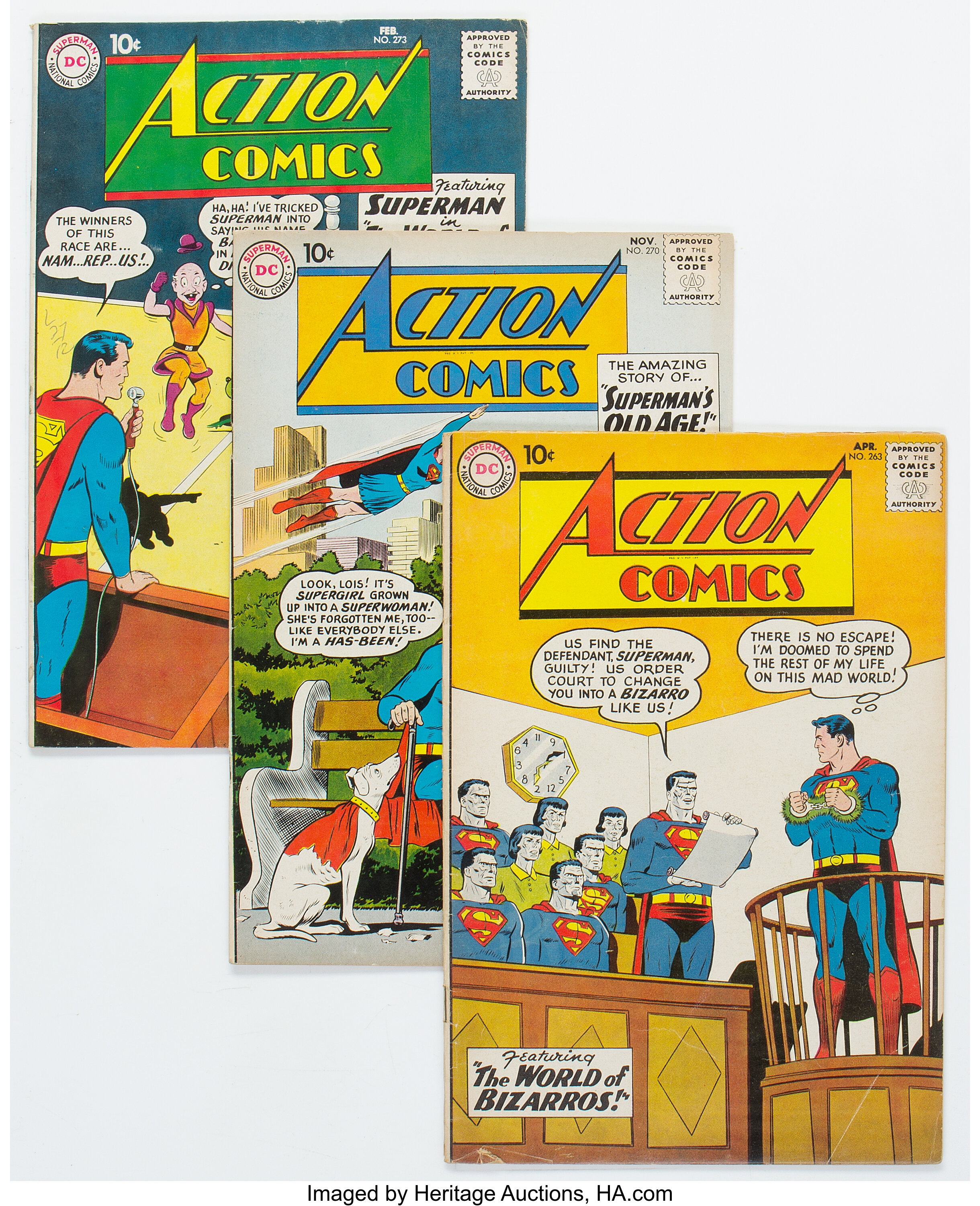 Action Comics Group of 4 (DC, 1960-61) Condition: Average VG/FN ...