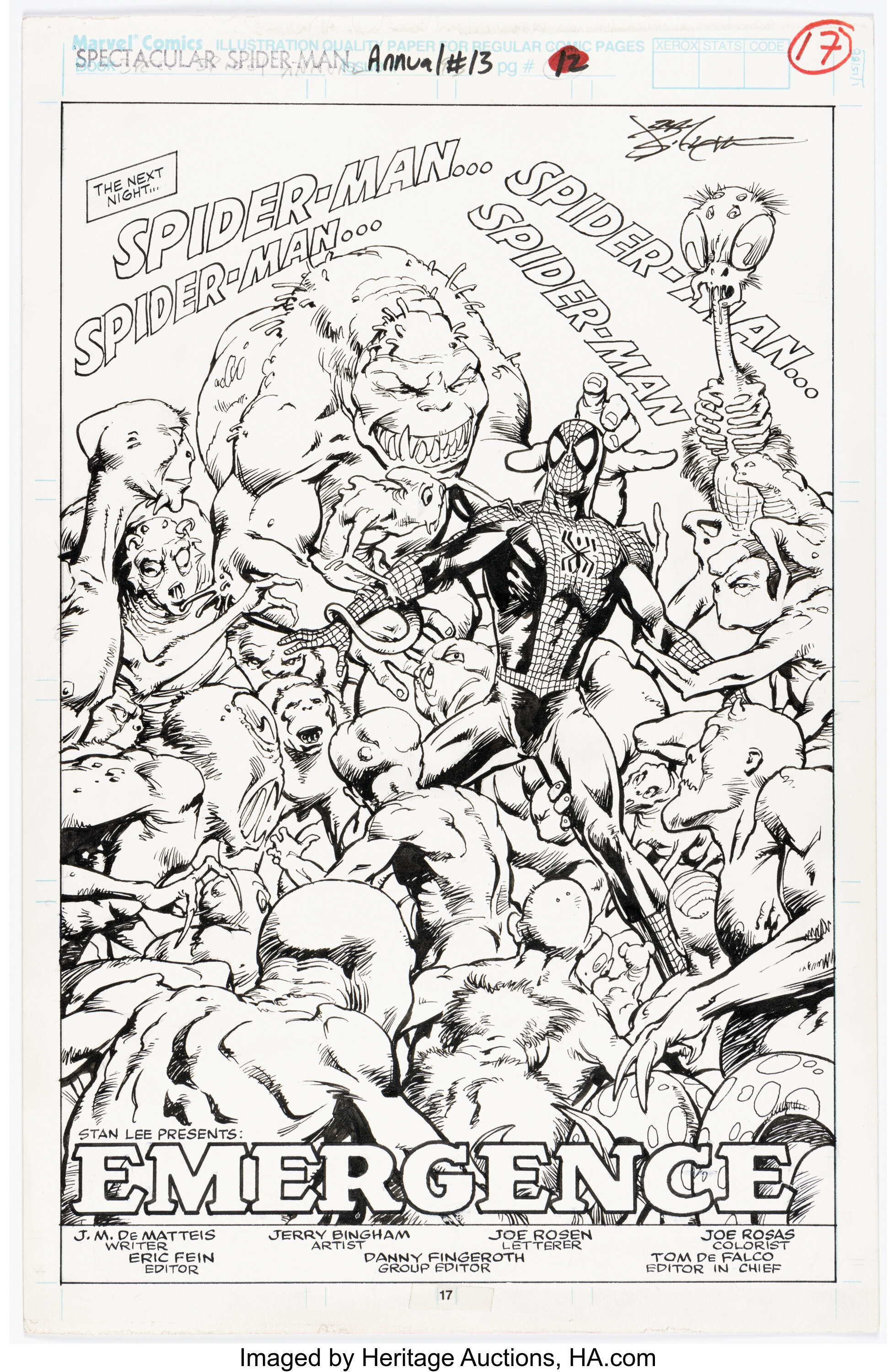 Jerry Bingham The Spectacular Spider-Man Annual #13 Splash Page 12 ...