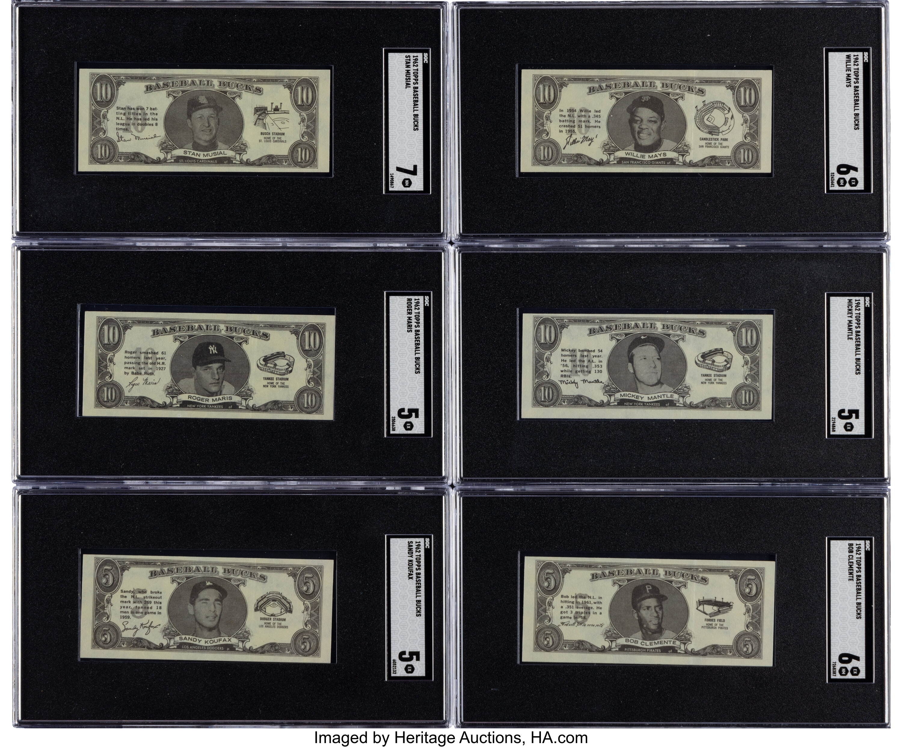 1962 Topps Baseball Bucks Complete Set (96) Plus Wrapper. ... | Lot ...