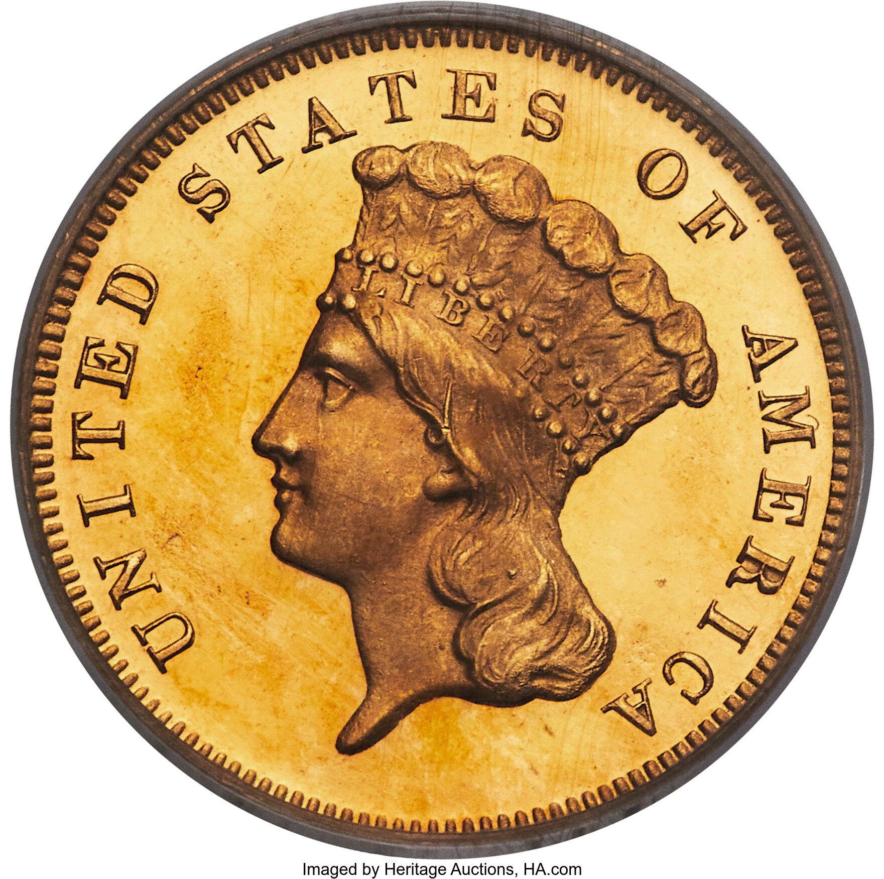 1877 $3 PR65 Deep Cameo PCGS. CAC. JD-1, High R.6. ... Proof Three ...
