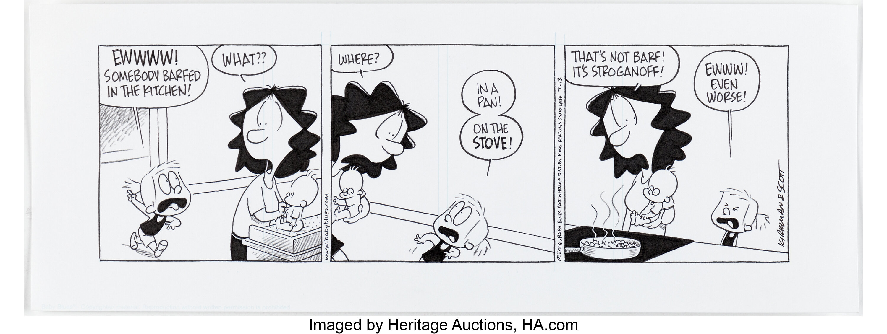 Rick Kirkman and Jerry Scott Baby Blues Daily Comic Strip Original ...