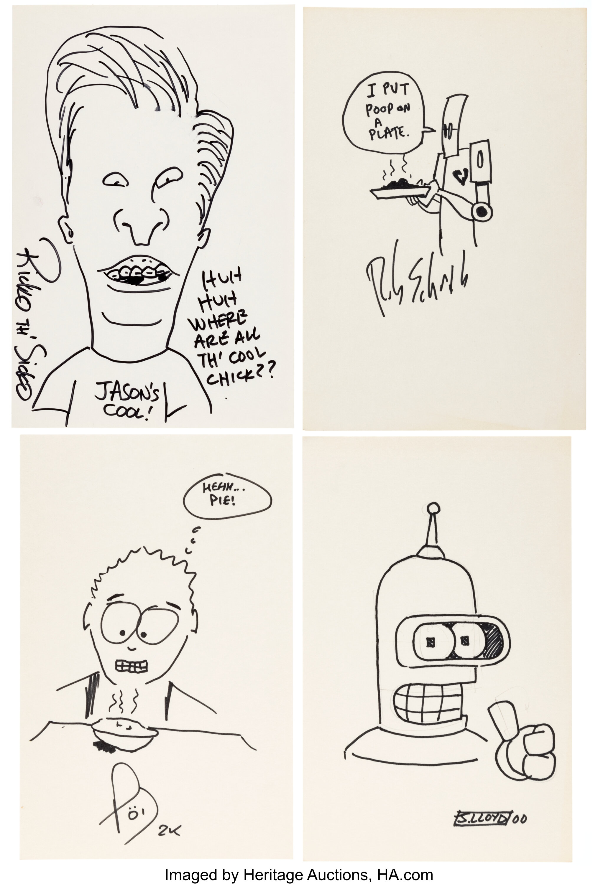 Rick Parker, Rob Schrab, and others - Cartoon and Comic Sketches | Lot ...
