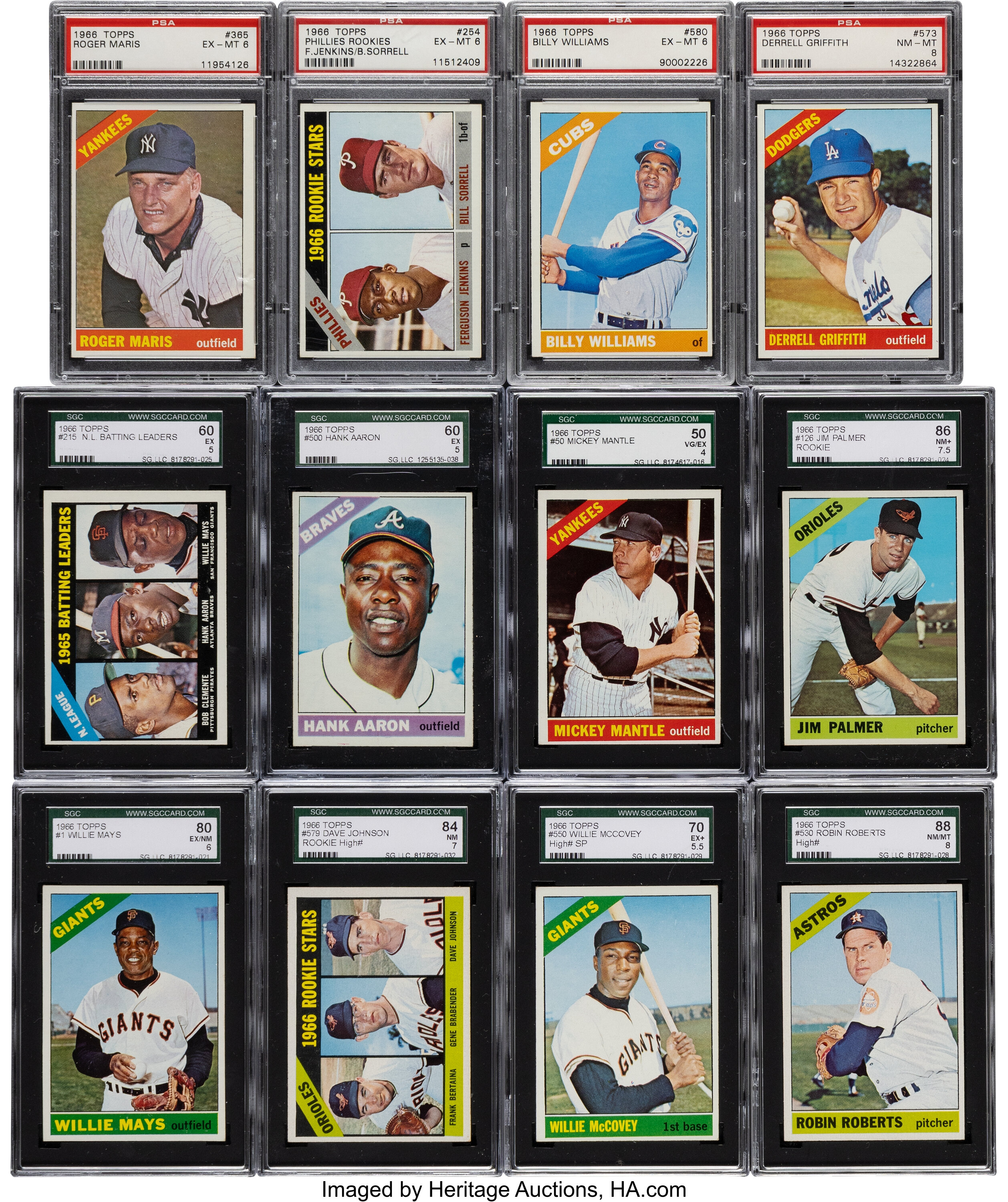 1966 Topps Baseball Near Set (592/598). ... Baseball Cards Sets | Lot ...