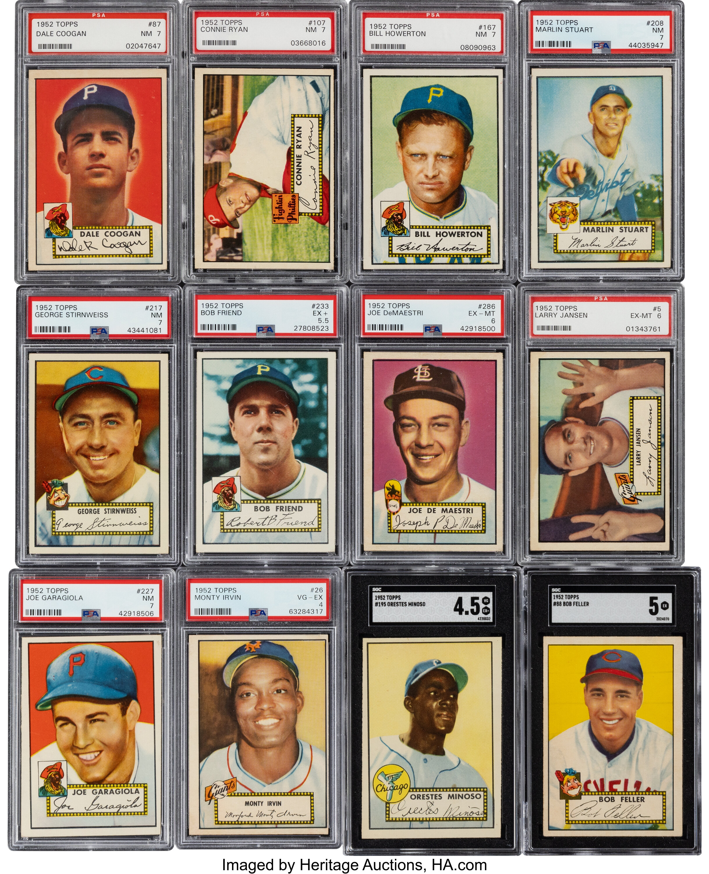 1952 Topps Baseball Graded Collection (111).... Baseball Cards Lots ...
