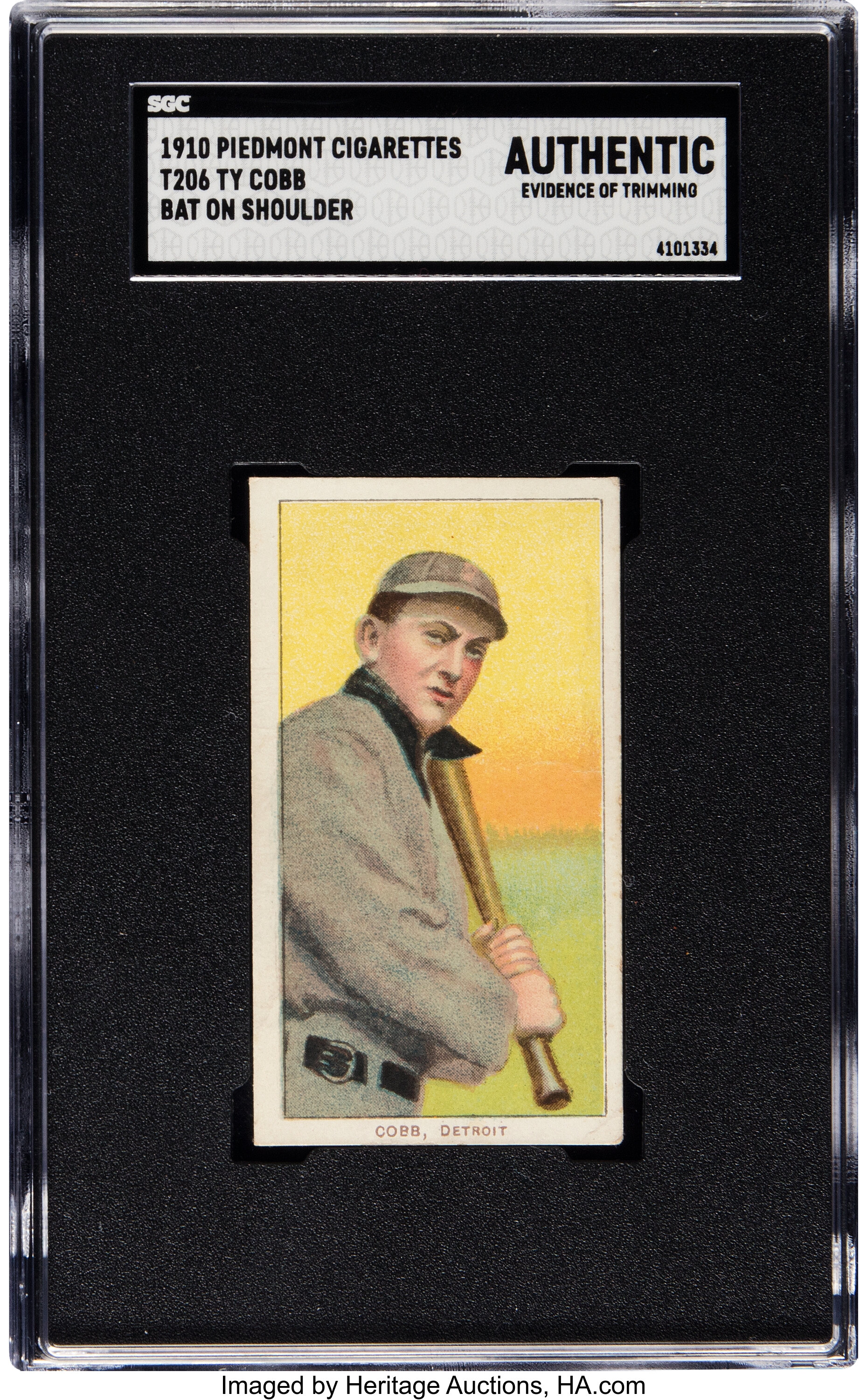 1909-11 T206 Piedmont 350/25 Ty Cobb (Bat On Shoulder) SGC | Lot #60398 ...
