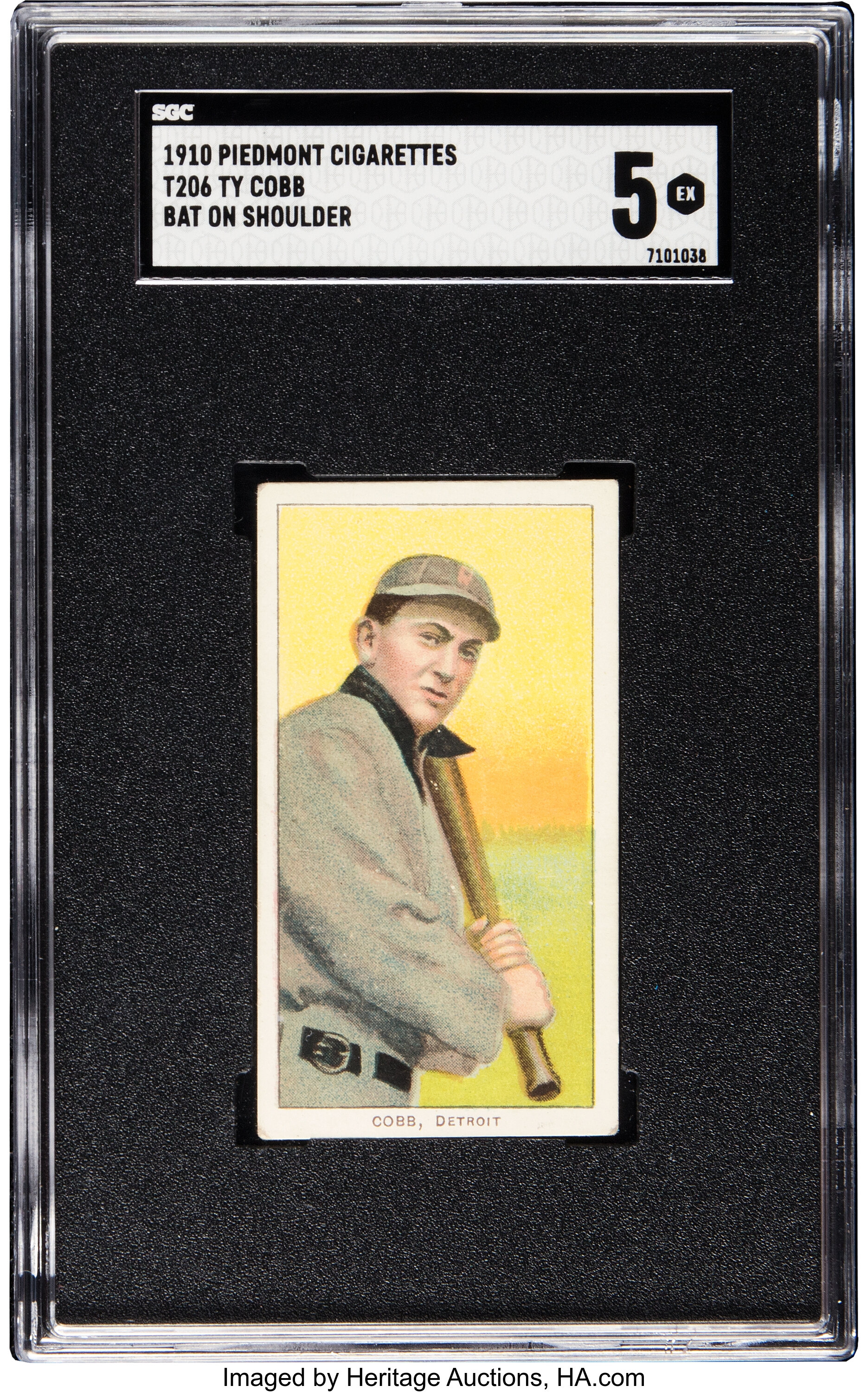 1909-11 T206 Piedmont 350 Ty Cobb (Bat On Shoulder) SGC EX 5 - Two ...
