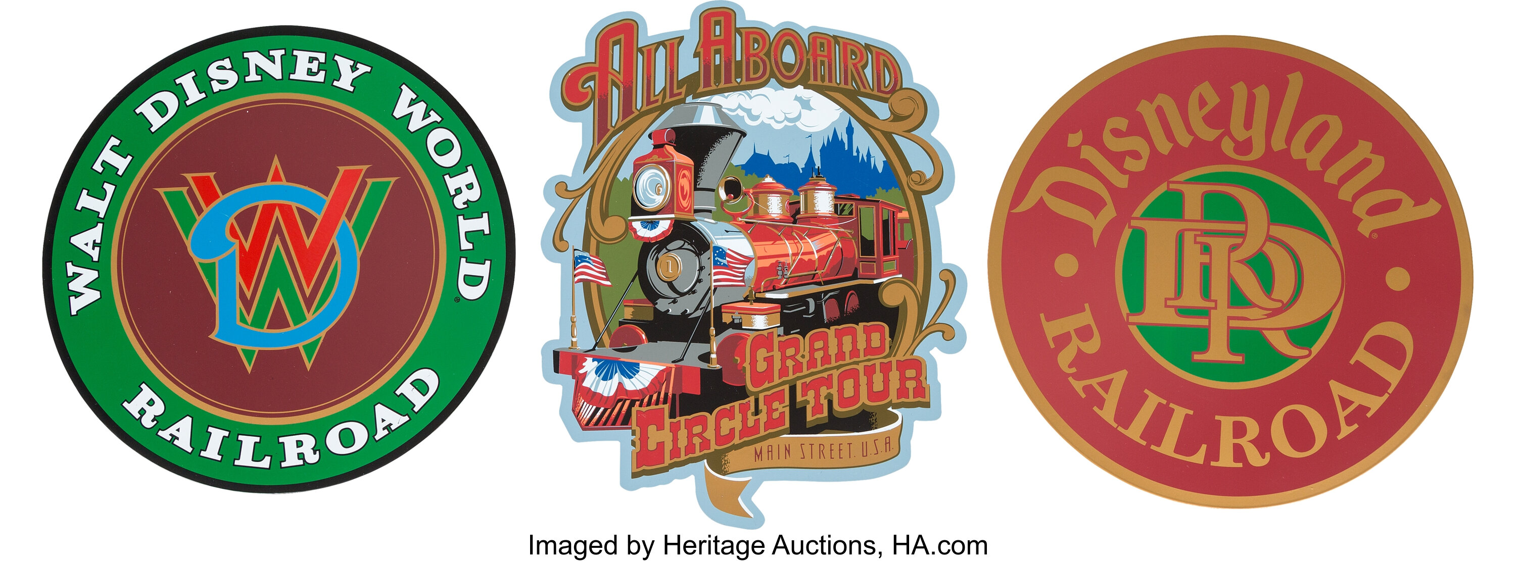 Disneyland Railroad - Assortment of 3 Tin Signs (Walt Disney, c. | Lot ...