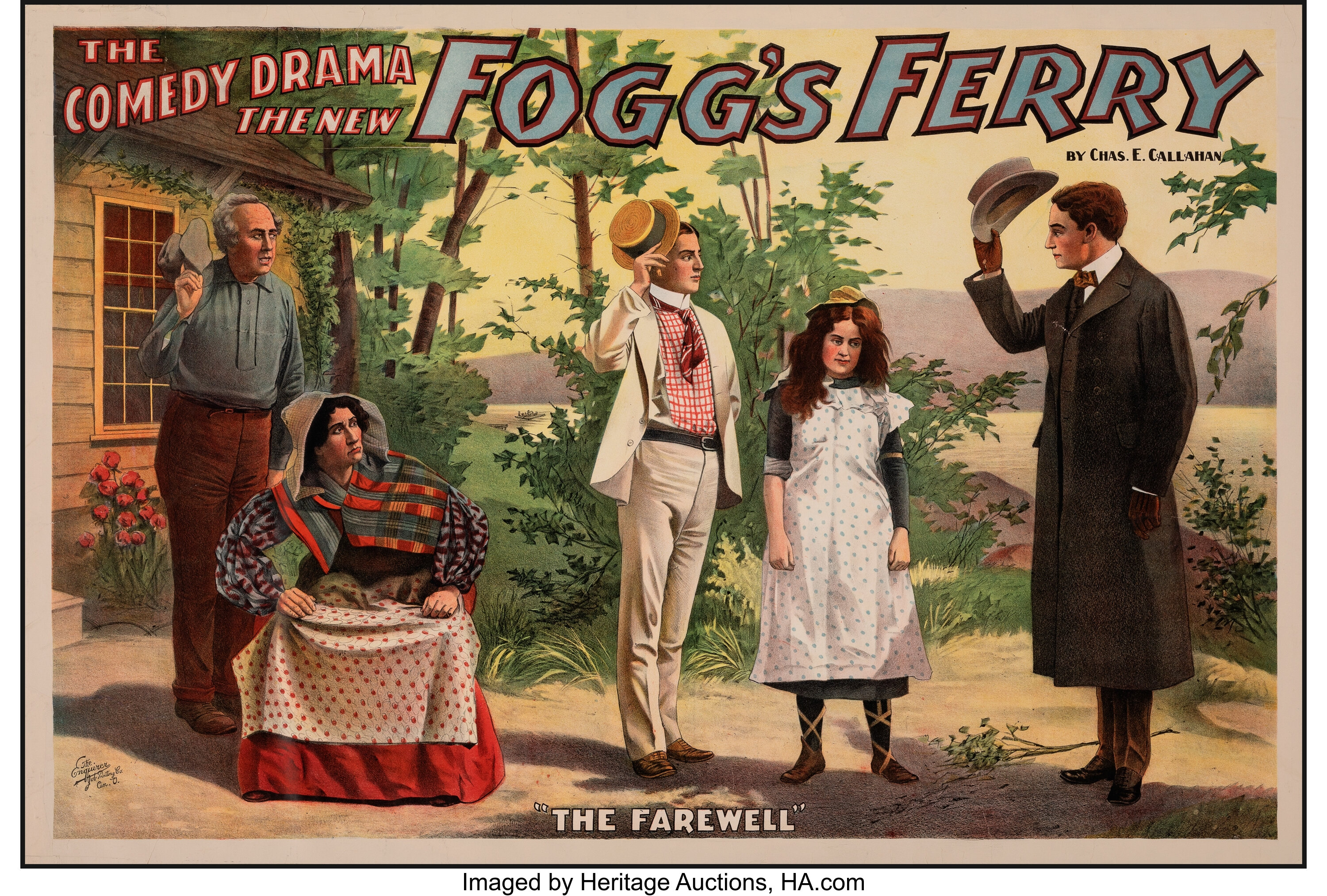 The New Fogg's Ferry (ca. Late 1890s/Early 1900s). Fine+ on Linen ...