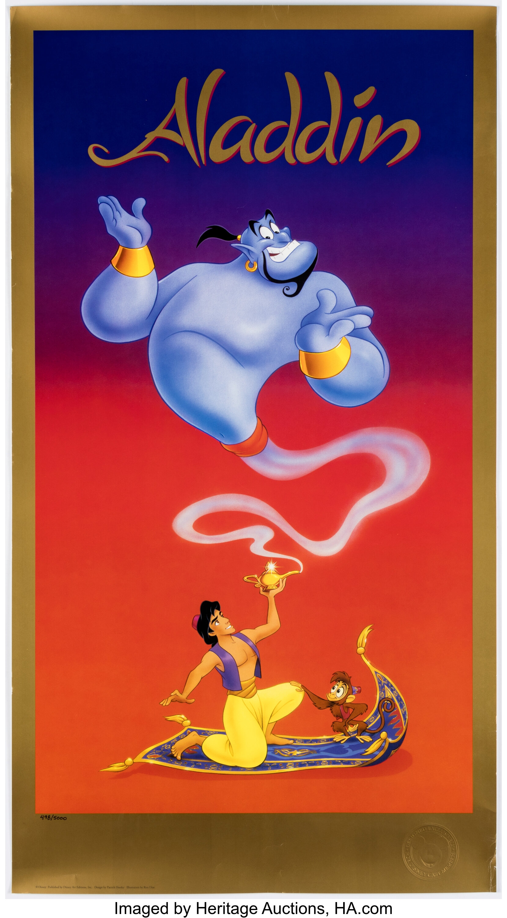 Aladdin Cast Member Exclusive Limited Edition Lithographic Poster | Lot ...