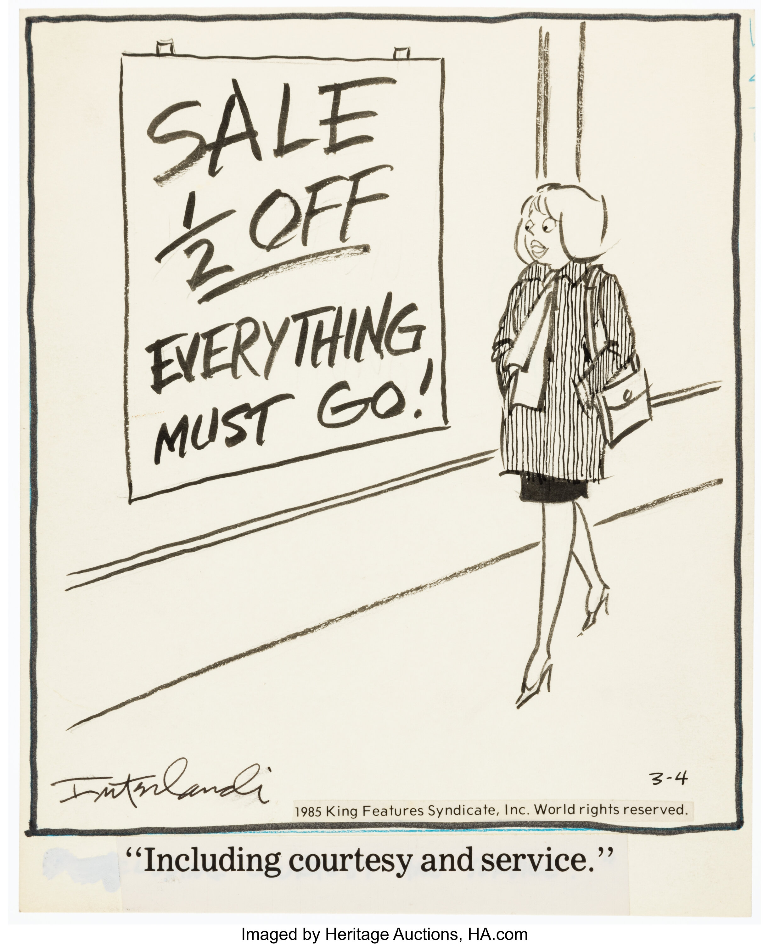 Phil Interlandi Queenie Daily Single Panel Comic Strip Illustration ...