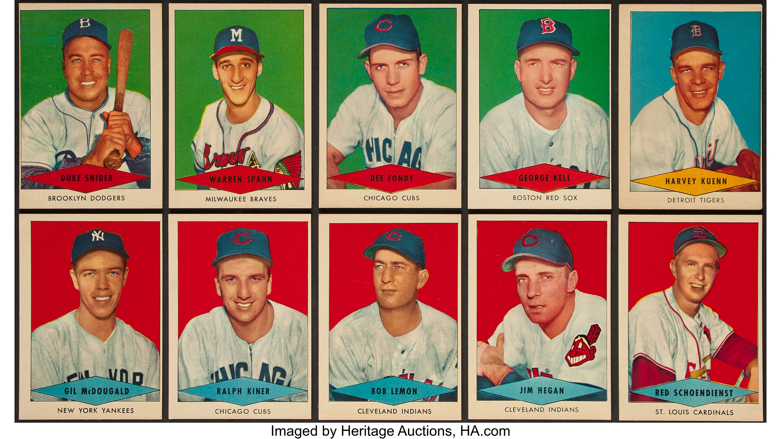 1954 Red Heart Baseball Collection (10). ... Baseball Cards Lots | Lot ...