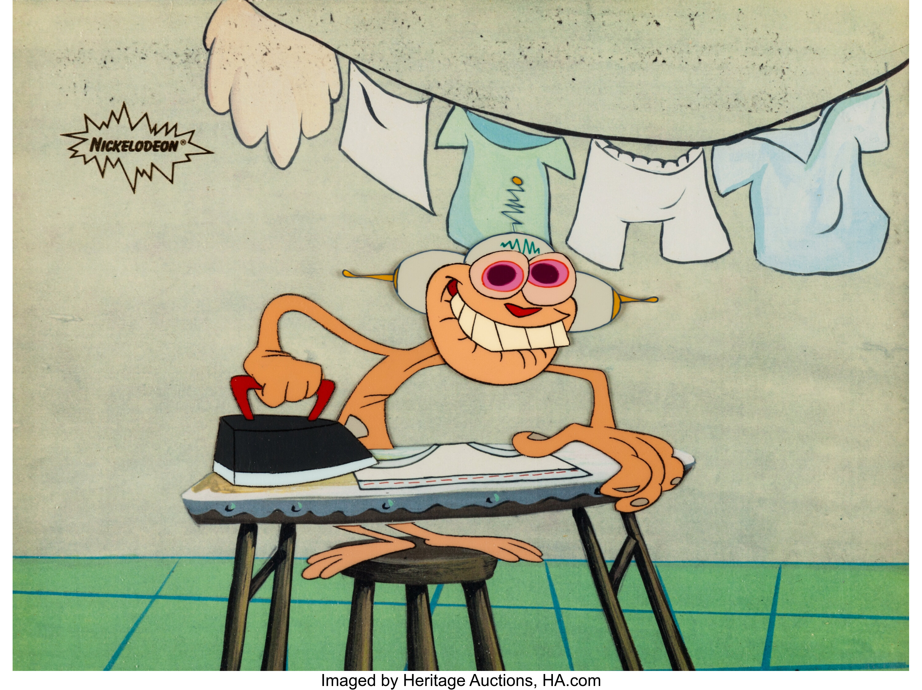Ren & Stimpy Show "Stimpy's Invention" 3-Layer Production Cel | Lot ...
