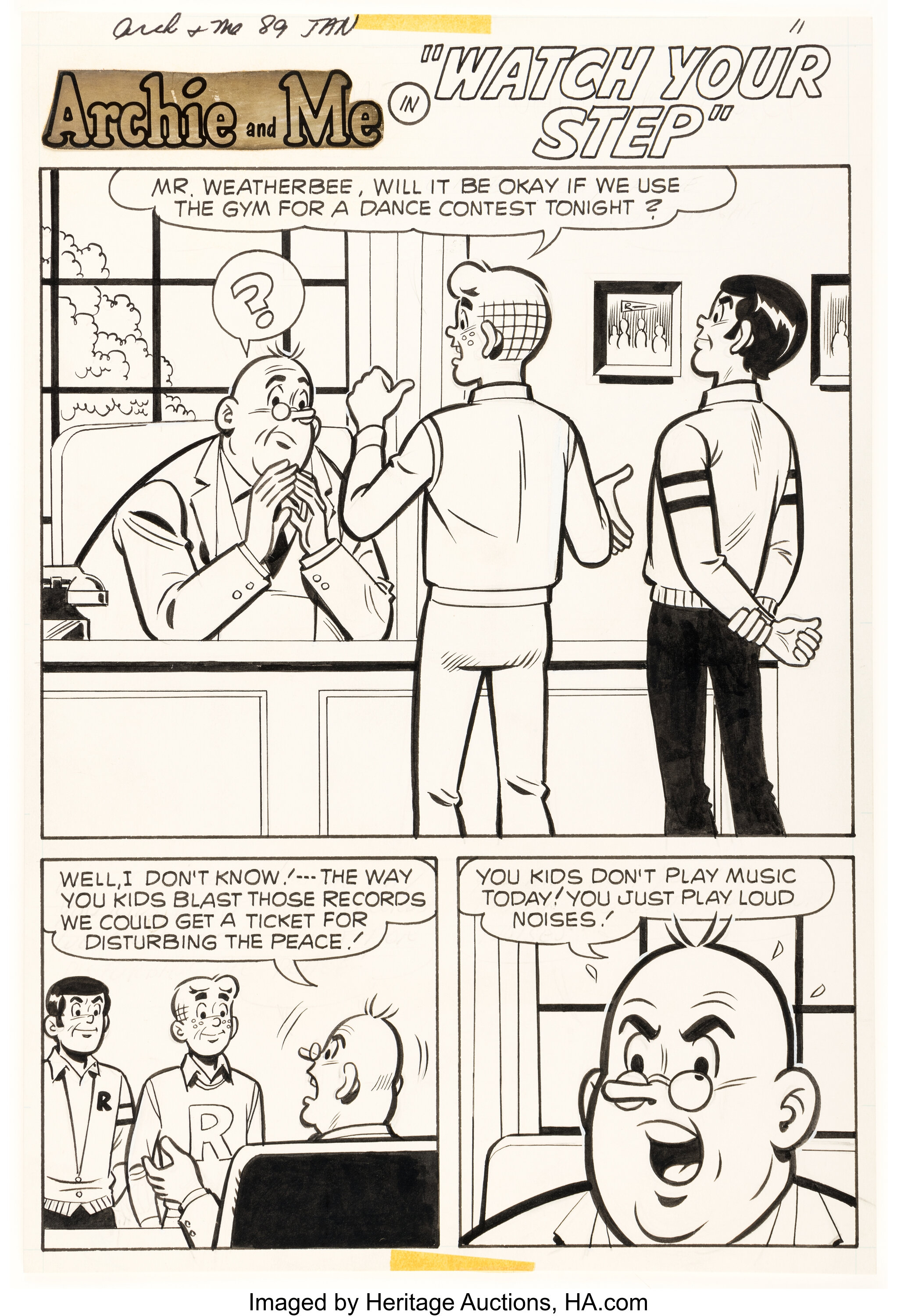 Archie Artist Archie and Me #89 Complete 5-Page Story "Watch Your | Lot ...