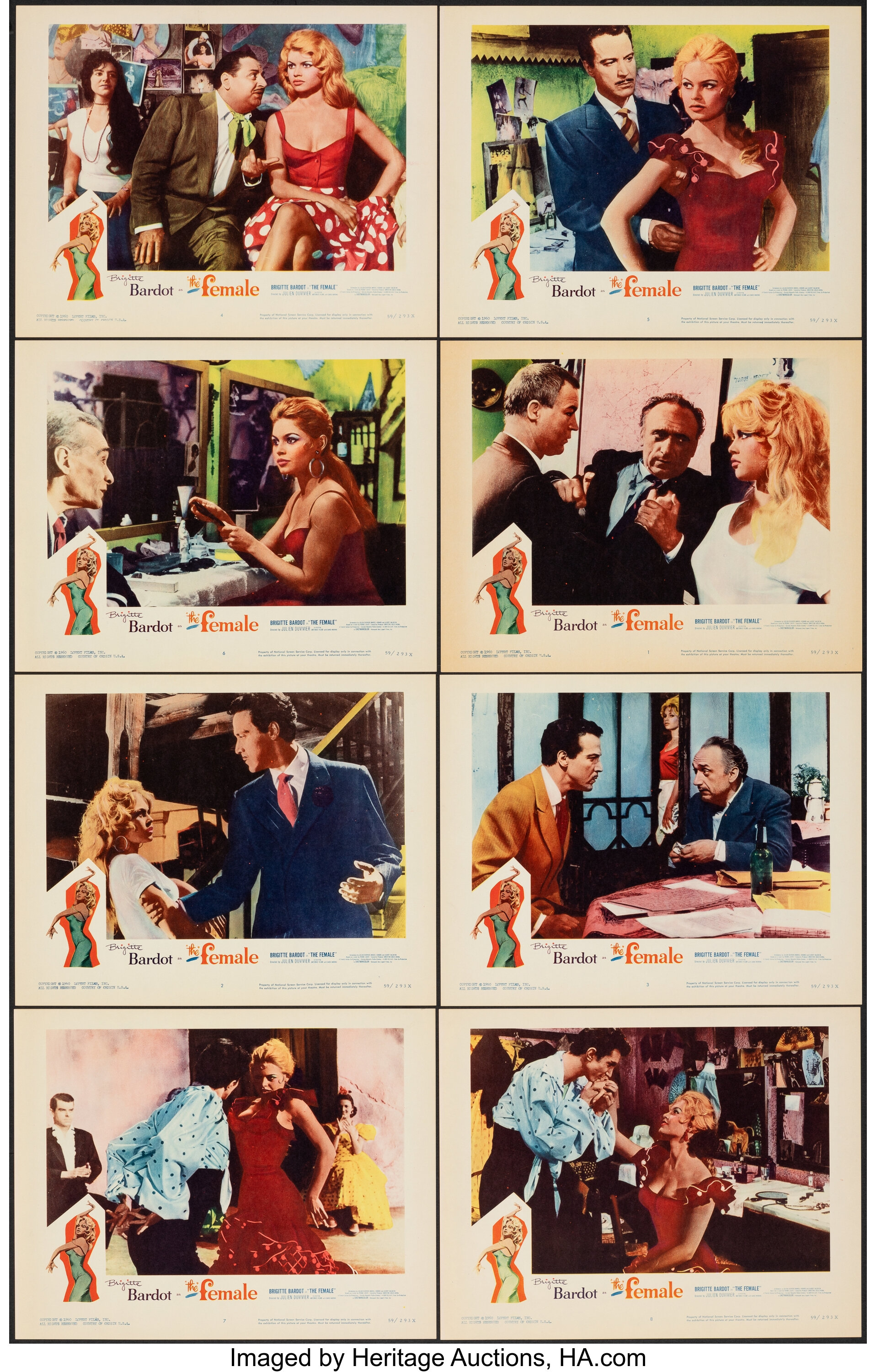 A Woman Like Satan (Lopert, 1959). Very Fine+. Lobby Card Set of 8 ...