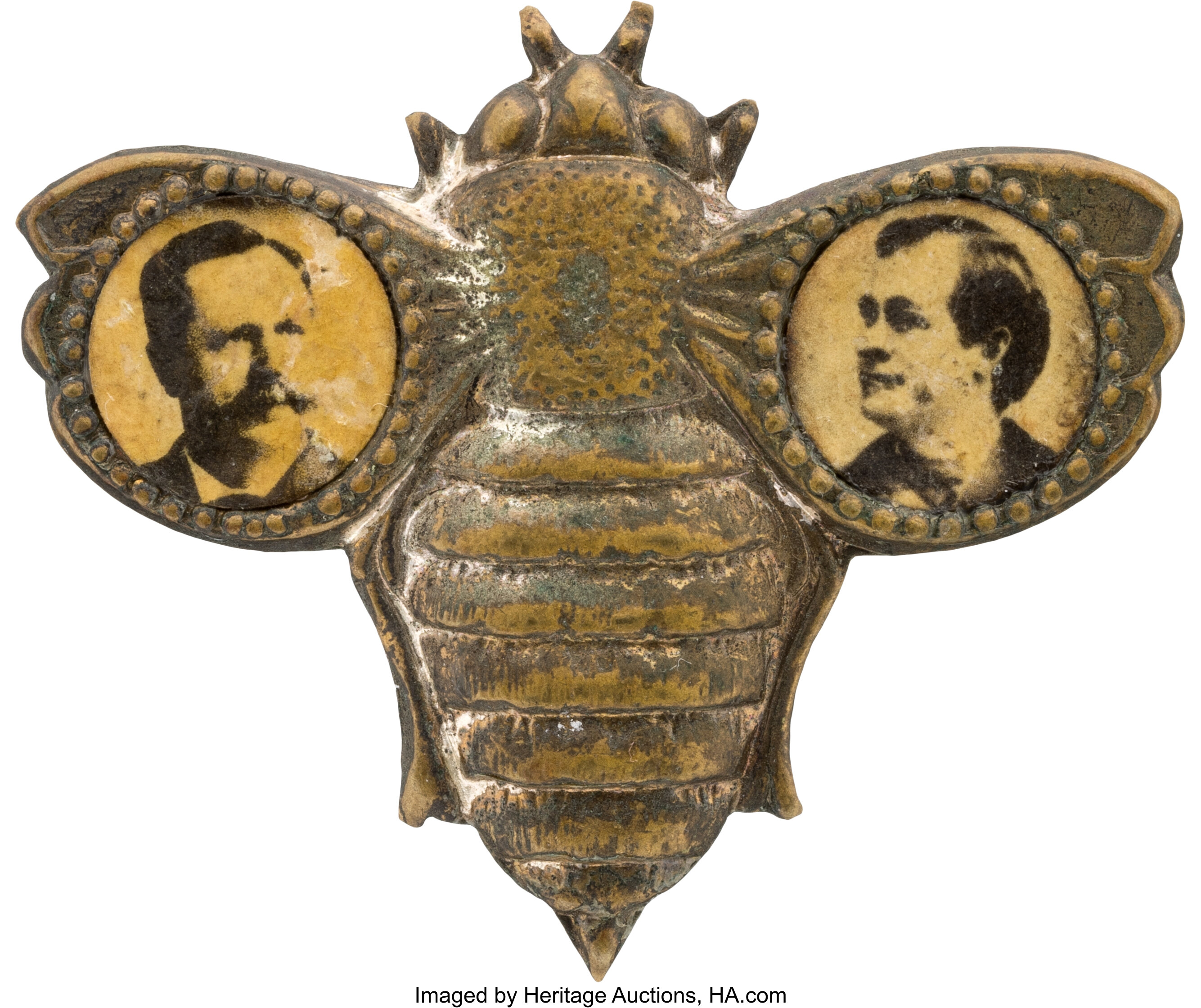 Bryan & Sewall: Jugate Stationary Silver Bug. ... Political Pinback ...