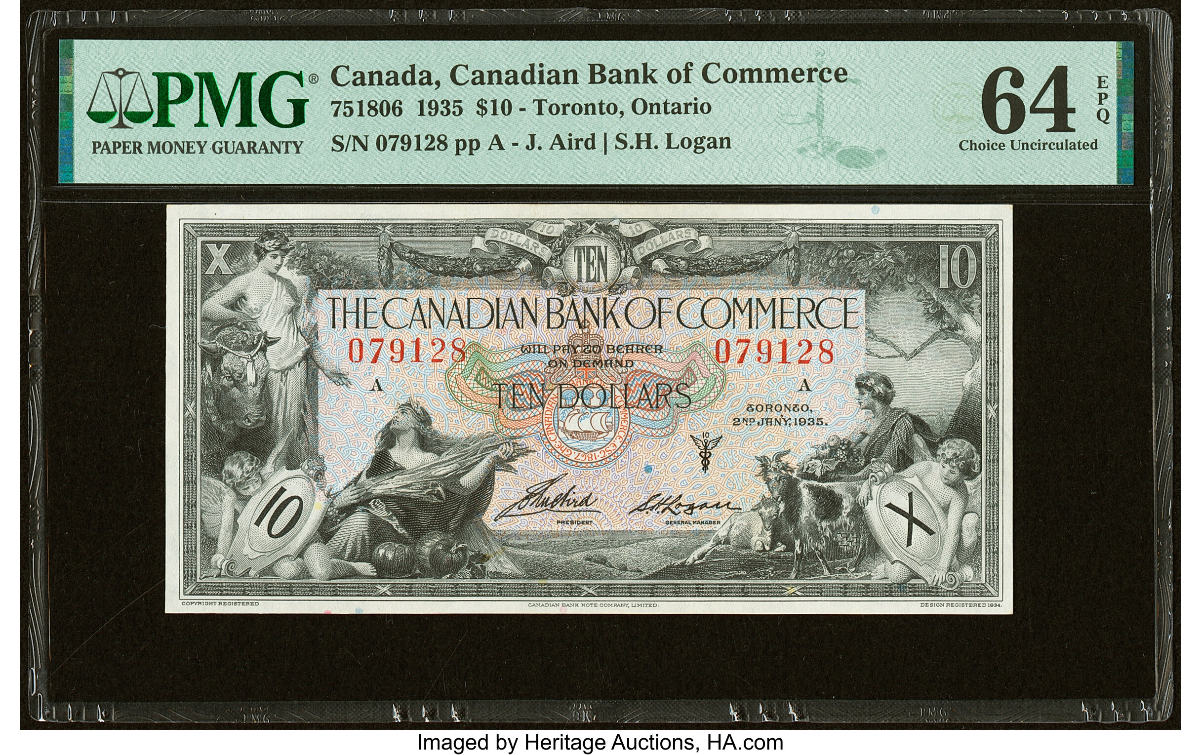 Canada Toronto, ON- Canadian Bank of Commerce $10 2.1.1935 Ch.# | Lot ...