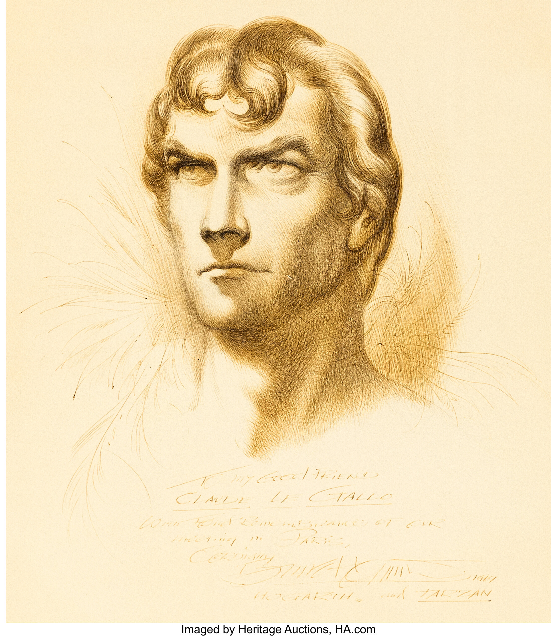 Burne Hogarth Tarzan Illustration Original Art (1967).... Original ...