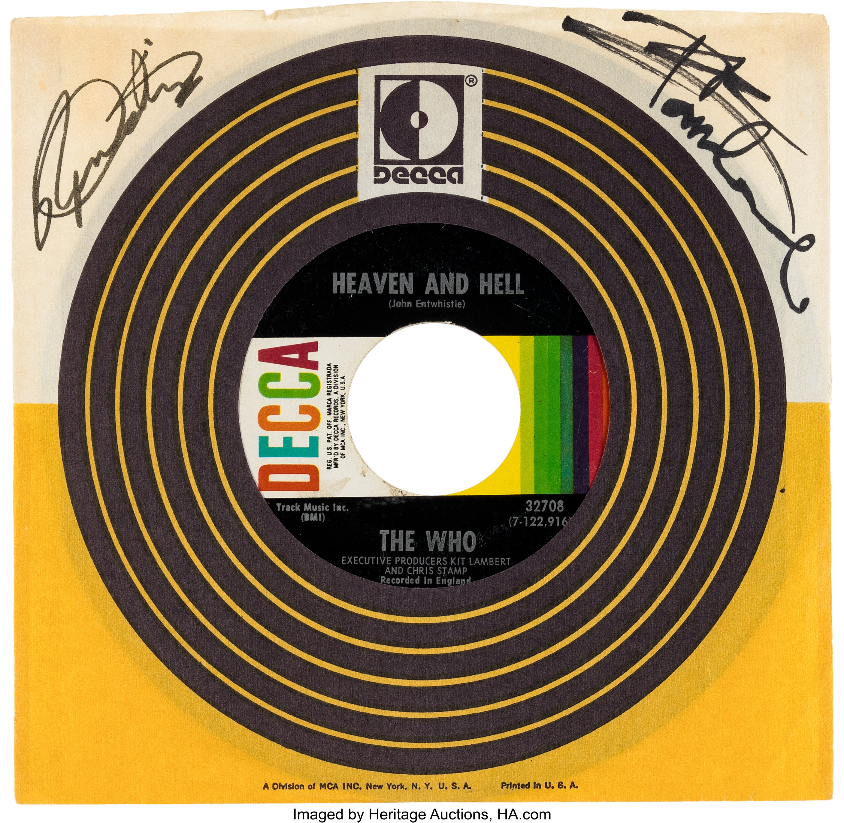 Roger Daltrey and Pete Townshend Signed The Who "Summertime | Lot ...