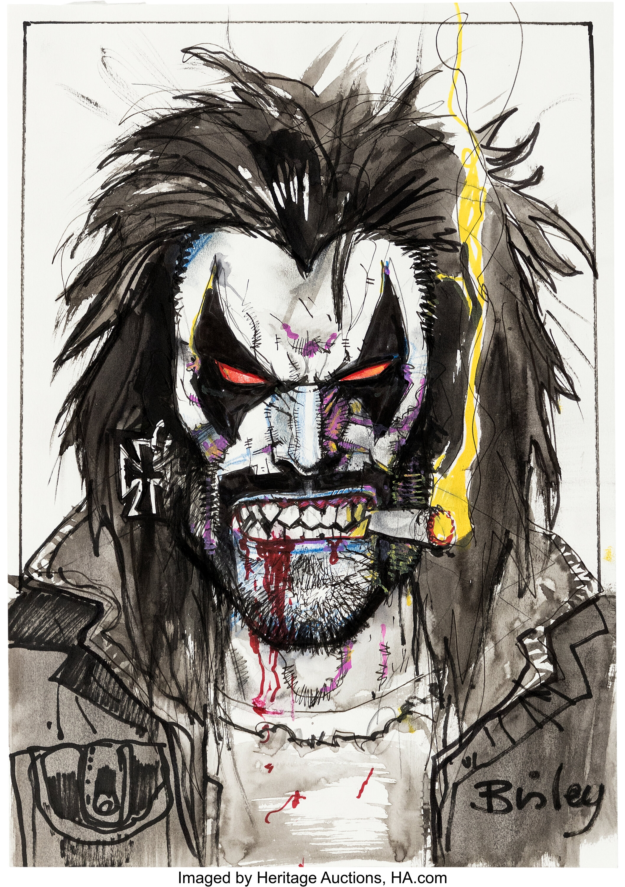 Simon Bisley Lobo Illusttration Original Art (2023).... Original | Lot ...
