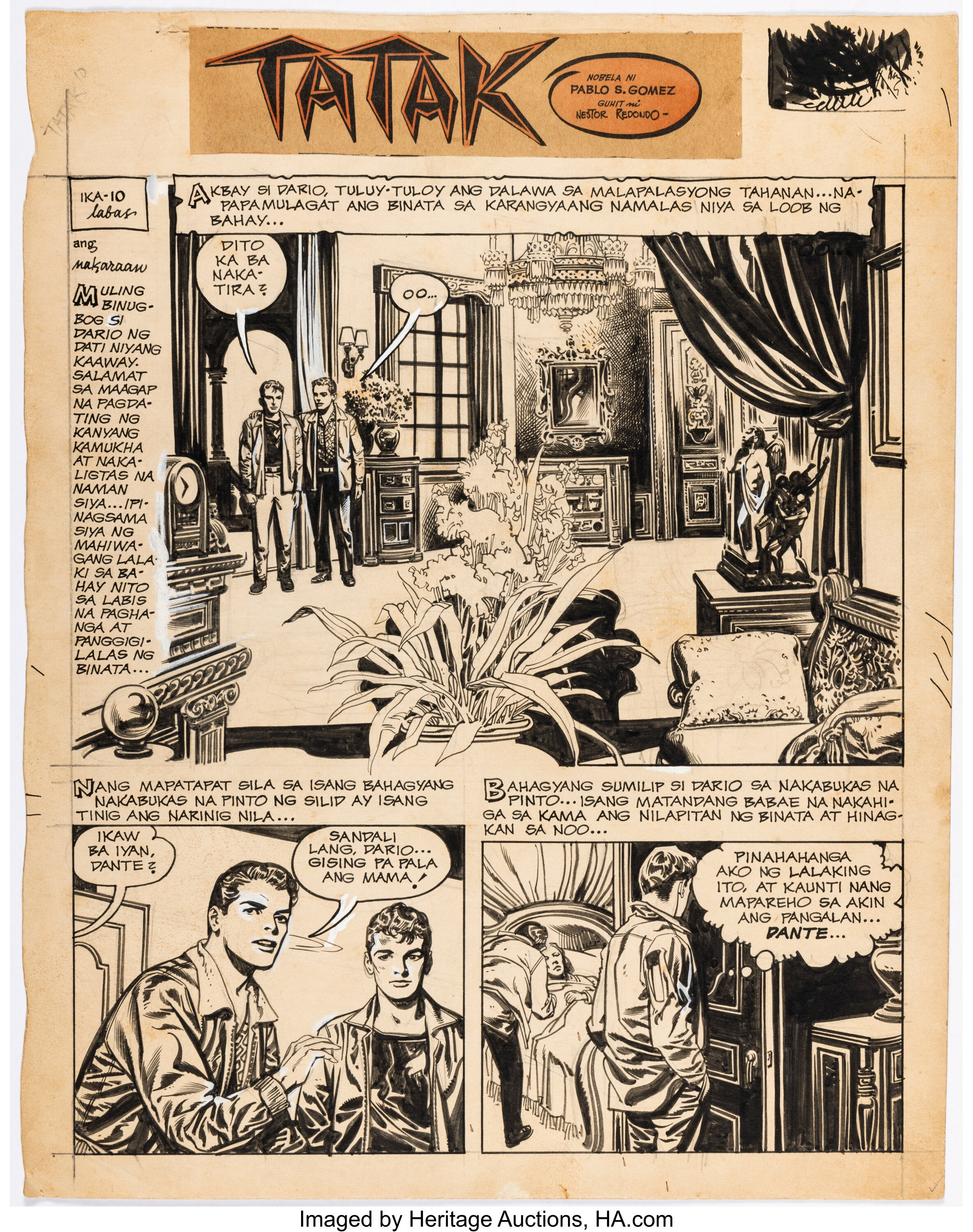 Nestor Redondo Espeyal Komiks #148 Tatak Story Page 1 Original Art ...