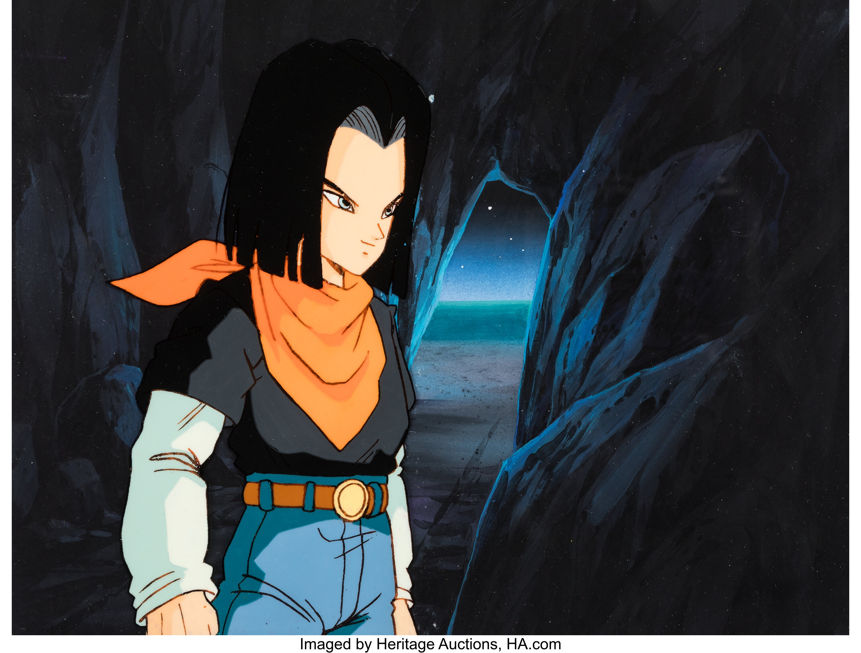 Dragon Ball Z Android 17 Production Cel with Production Background ...