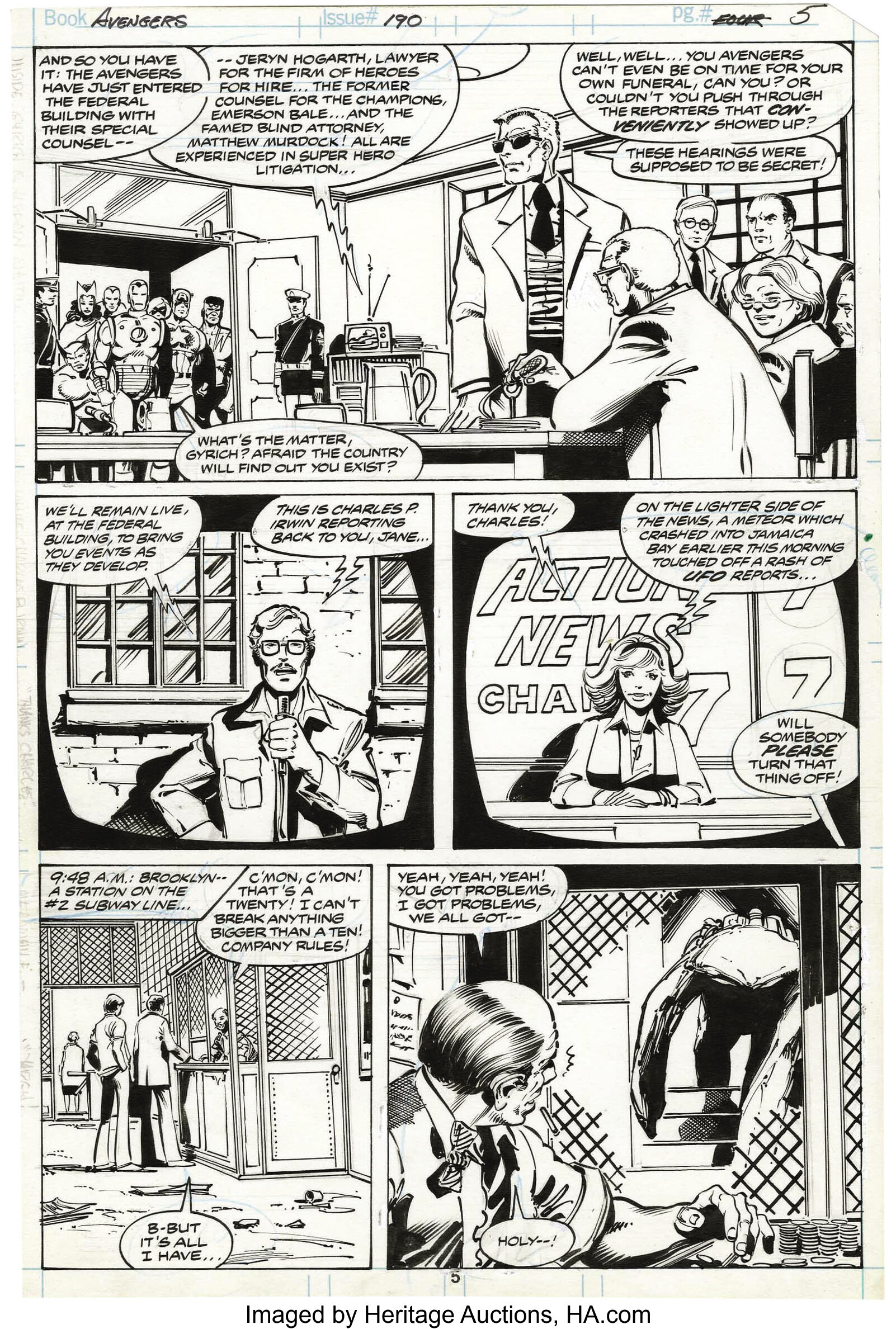 John Byrne and Dan Green - Avengers #190, page 5 Original Art | Lot ...