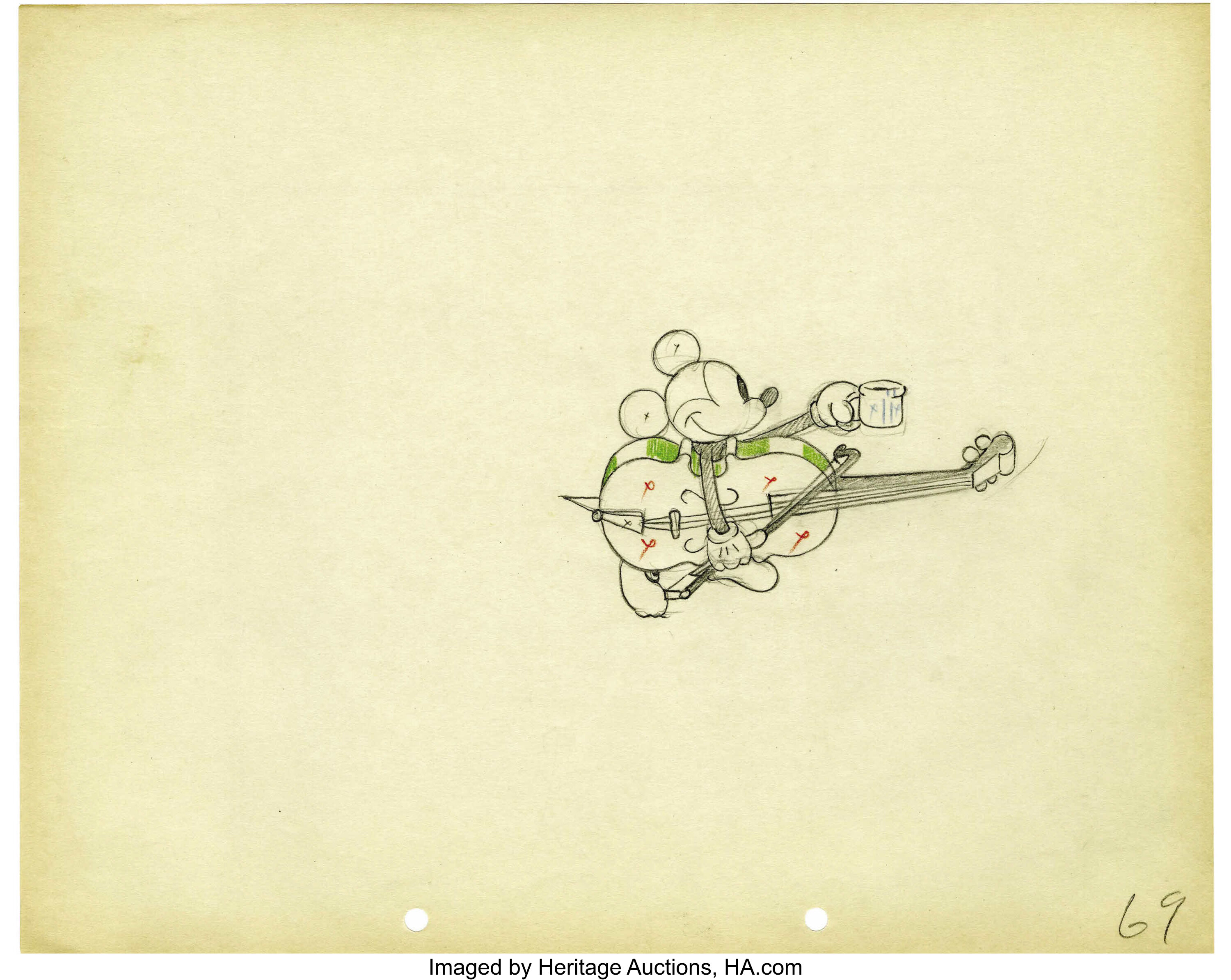 Mickey Mouse "Mickey's Good Deed" Animation Production Drawing | Lot ...
