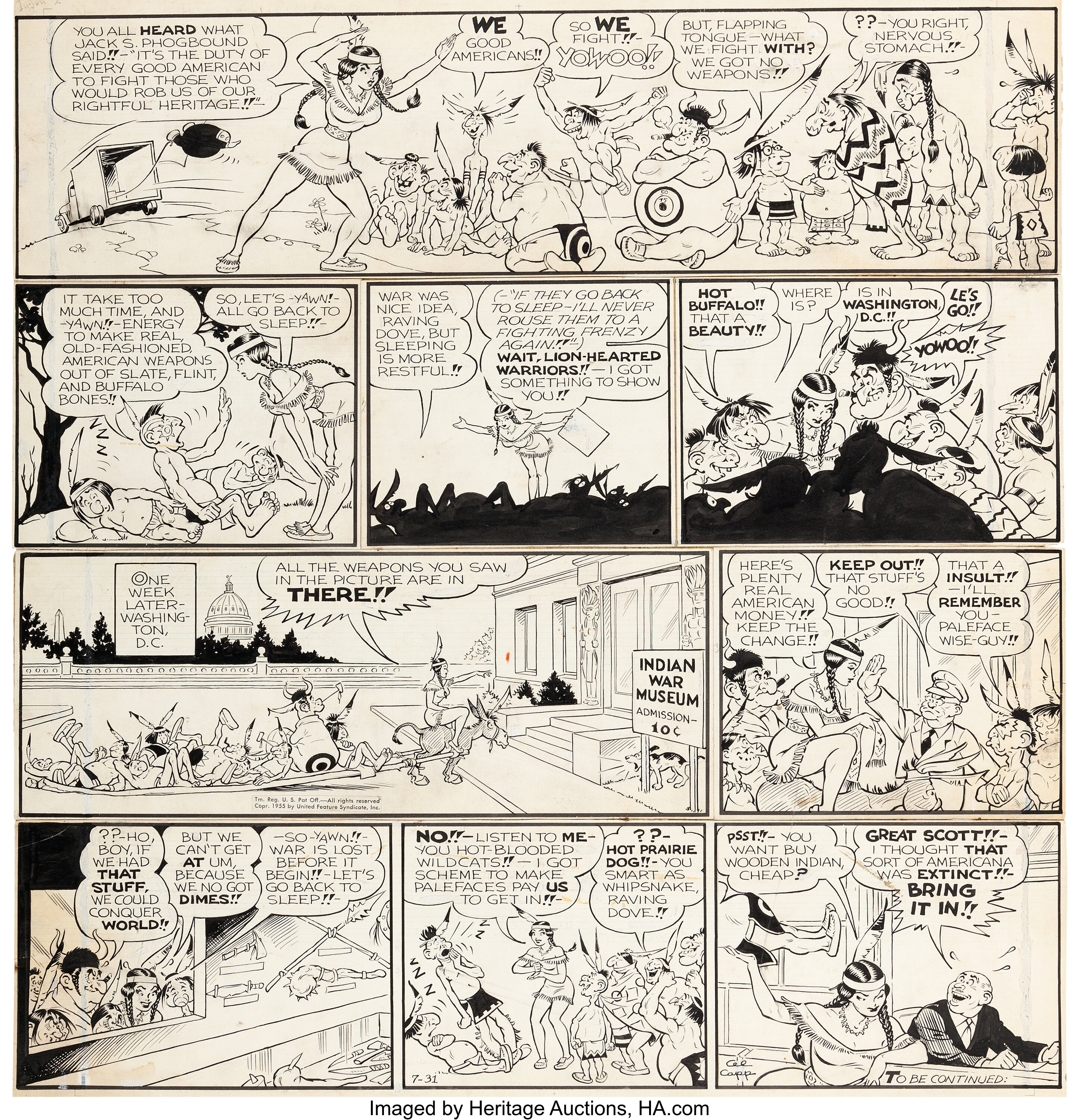 Al Capp and Frank Frazetta Li'l Abner Sunday Comic Strip Original | Lot ...
