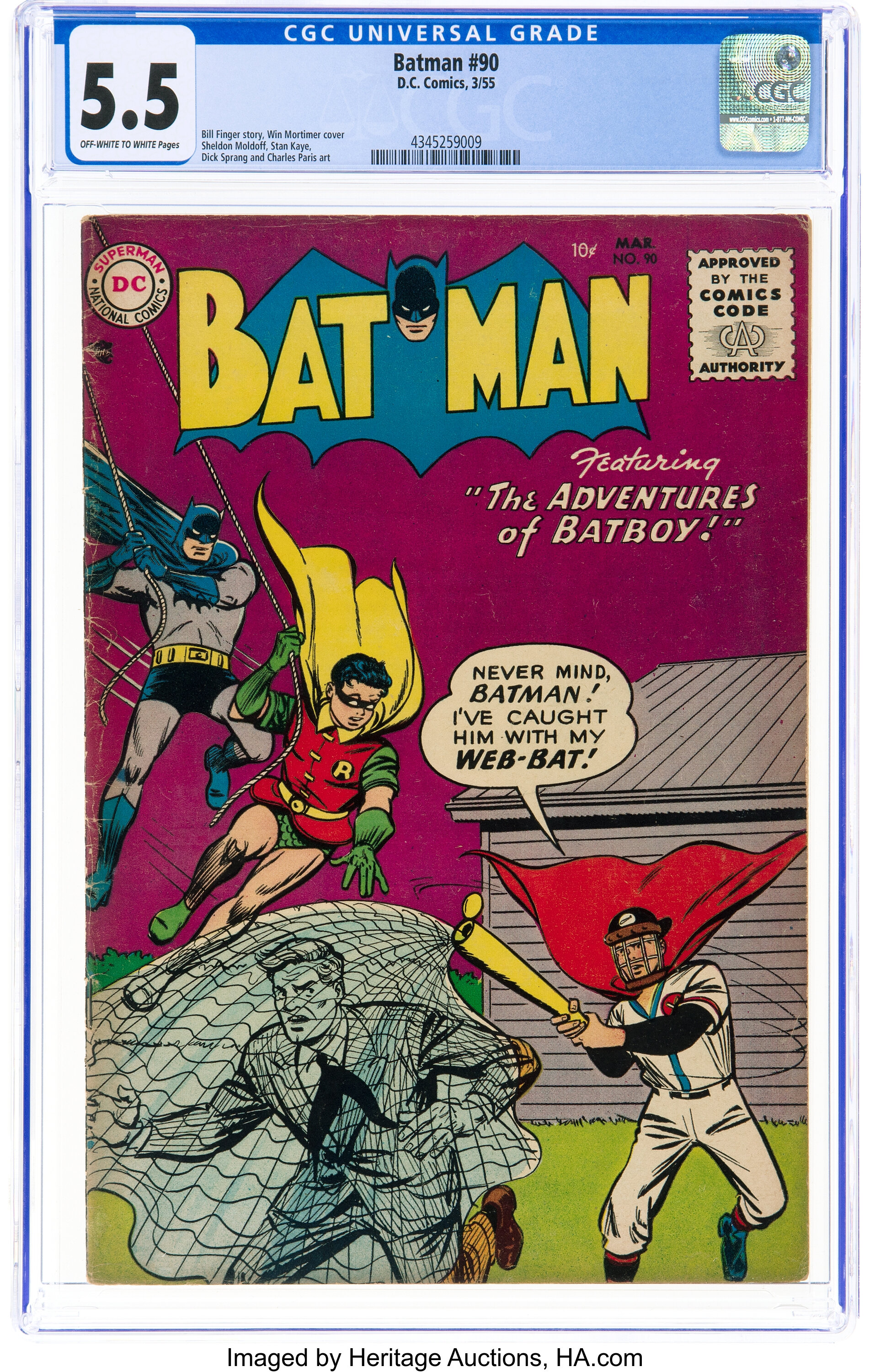 Batman #90 (DC, 1955) CGC FN- 5.5 Off-white to white pages.... | Lot ...