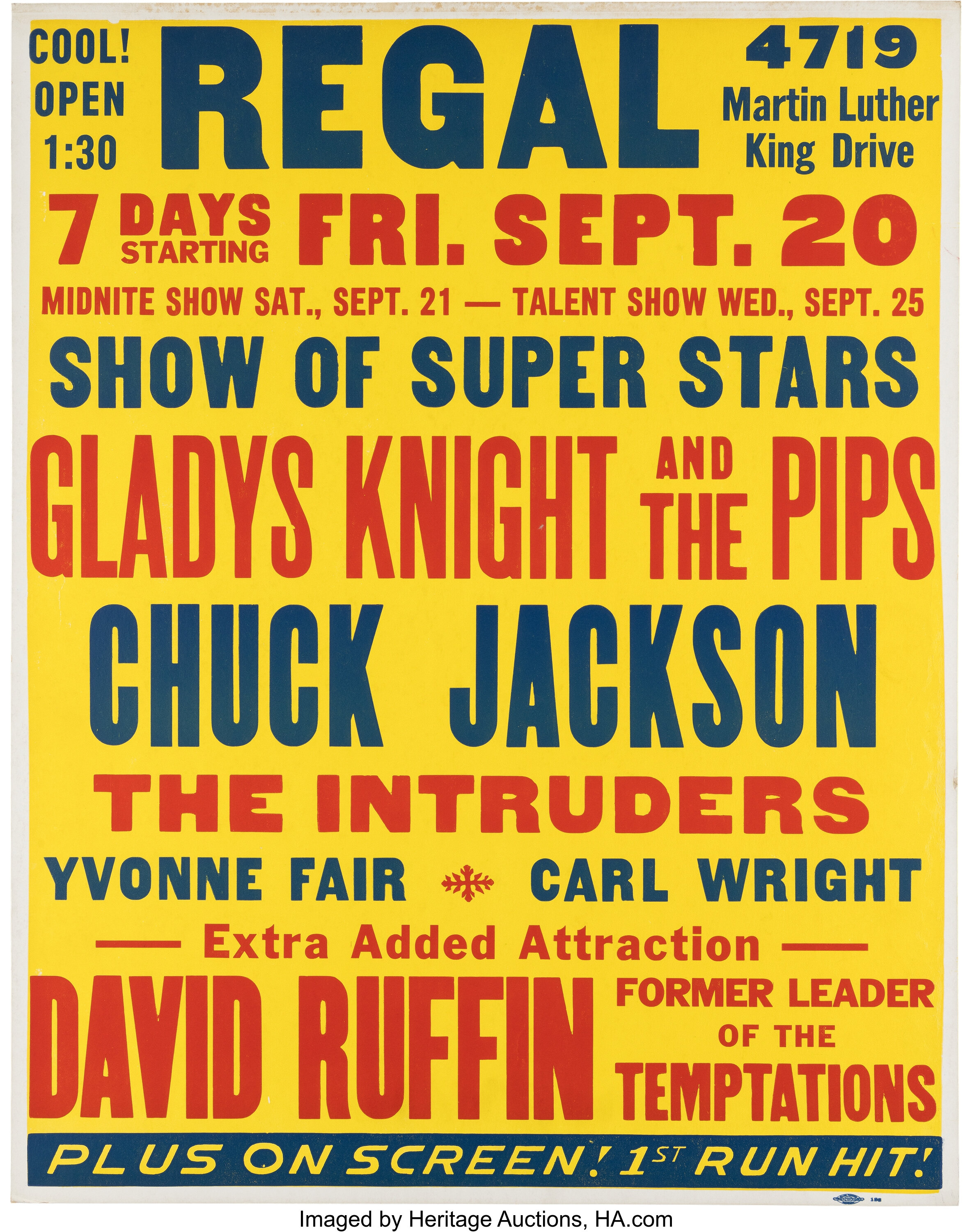 Gladys Knight & Pips, David Ruffin, Chuck Jackson 1968 Chicago, IL ...