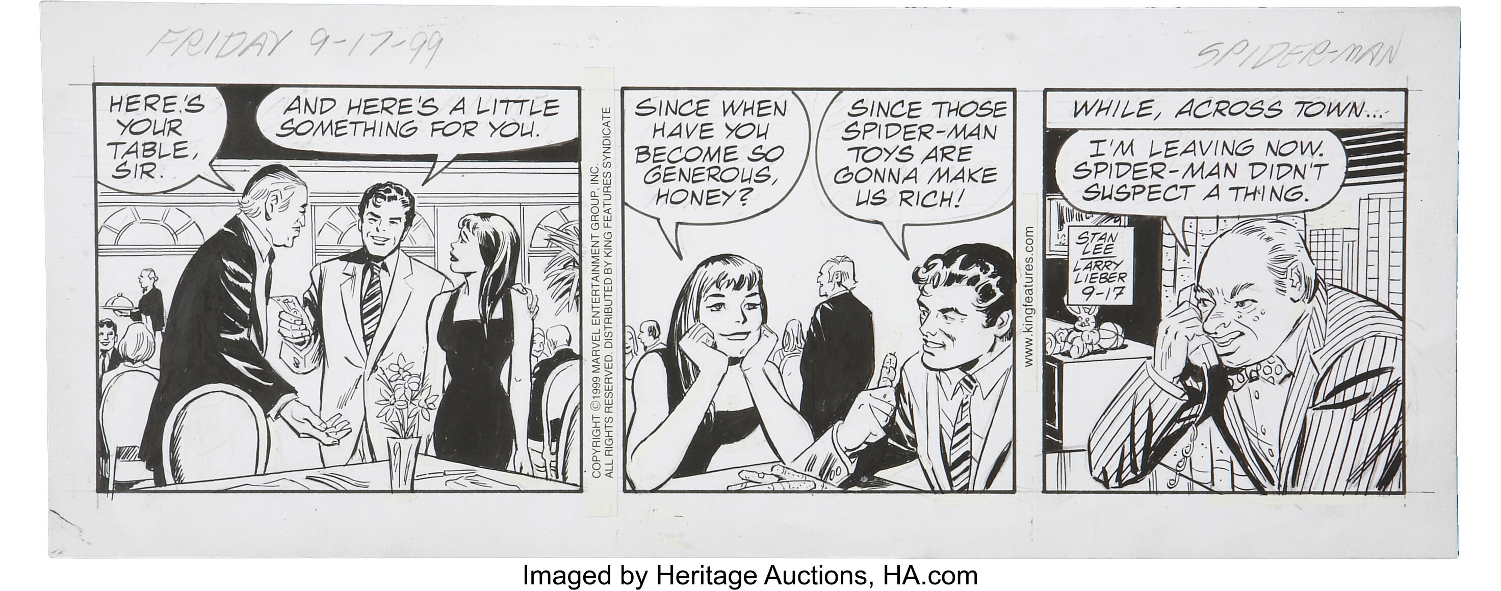 Larry Lieber - The Amazing Spider-Man Daily Comic Strip Original | Lot ...