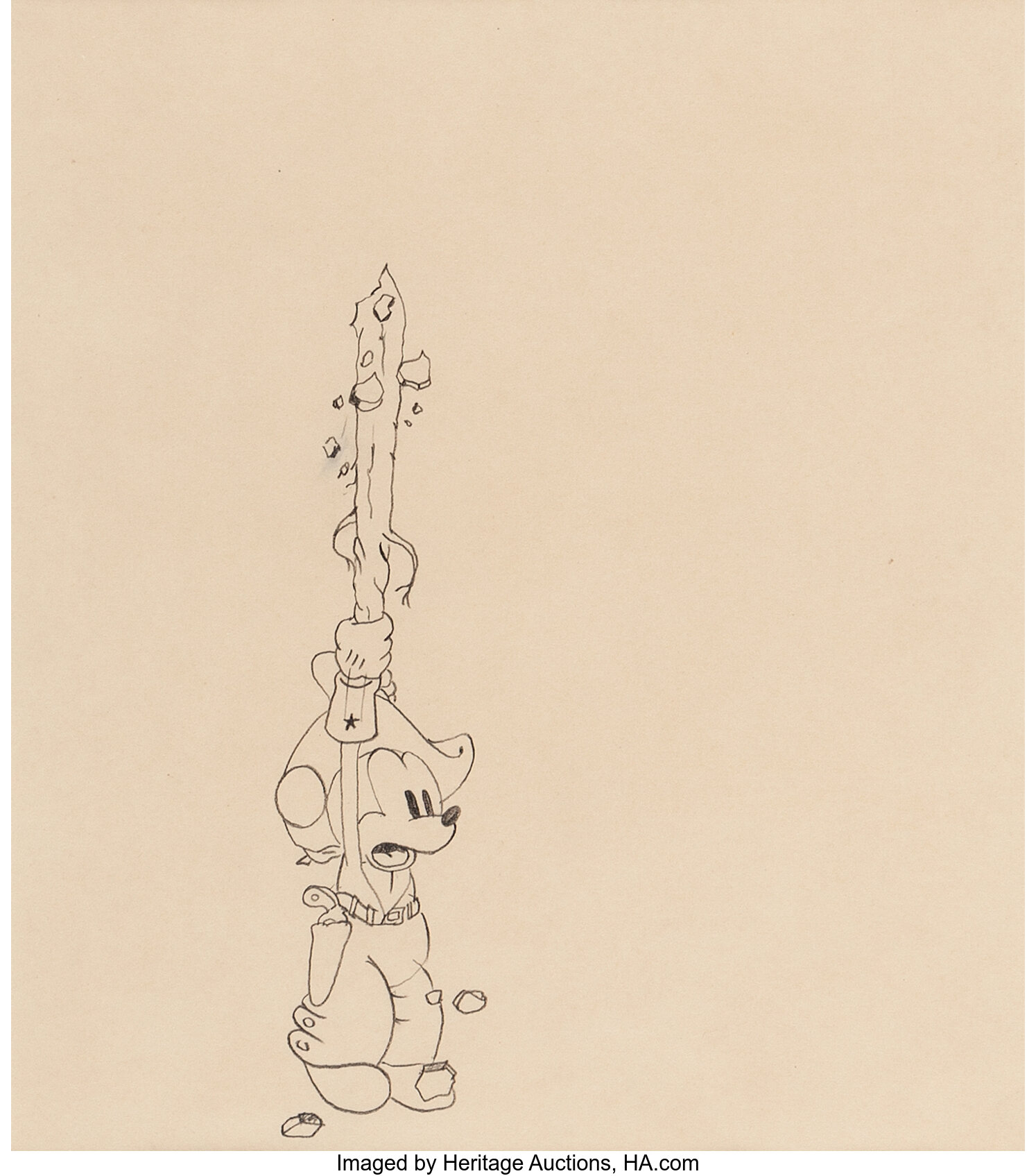 Two-Gun Mickey Mickey Mouse Vintage Production Drawing (Walt | Lot ...