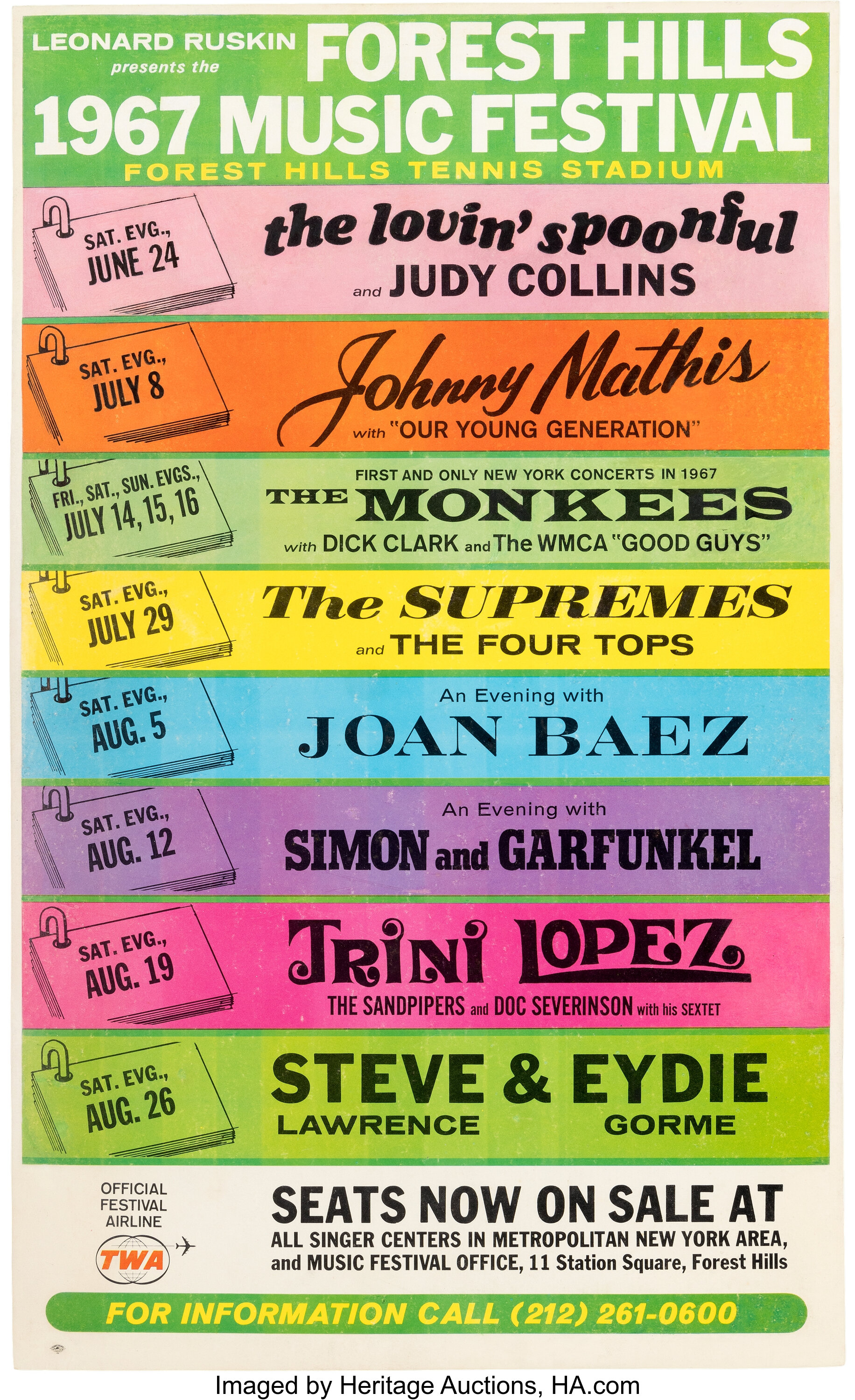 Jimi Hendrix, The Doors (Hidden Opening Acts) 1967 Forest Hills | Lot ...